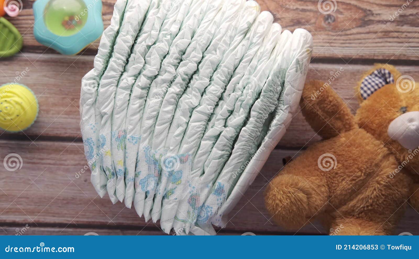 Stack of Baby Diaper on Table, Stock Video - Video of newborn ...