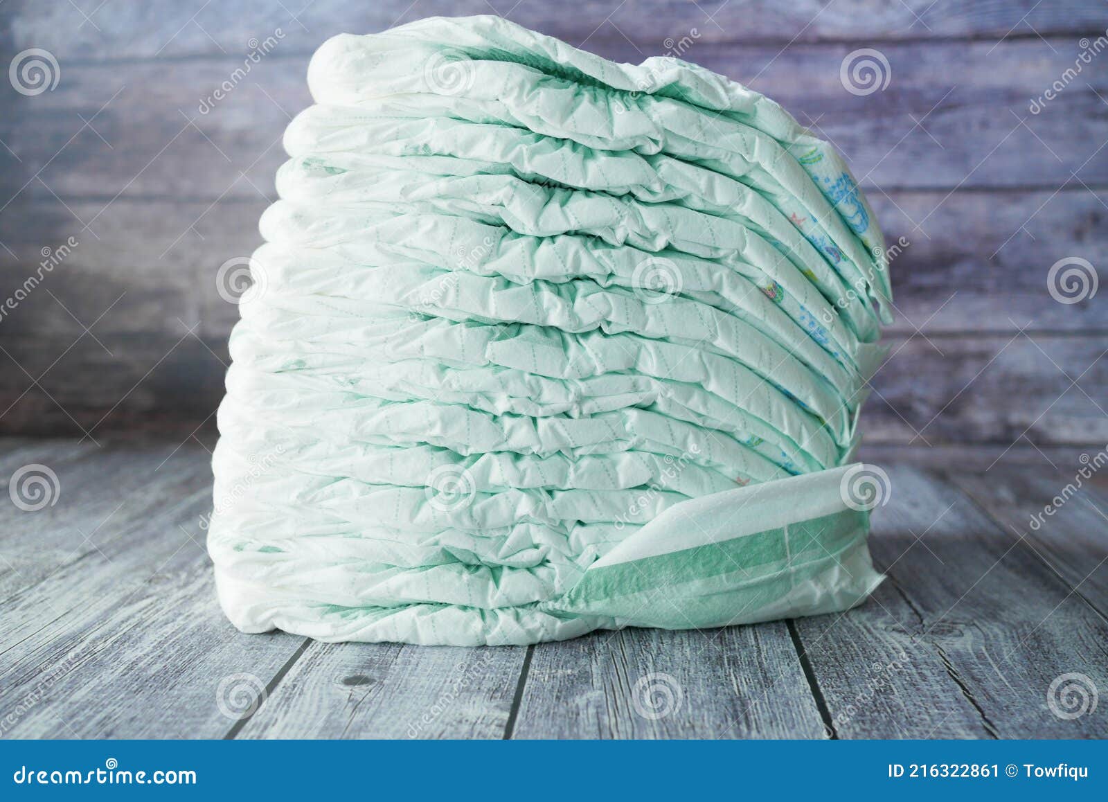 Stack of Baby Diaper on Table, Stock Image - Image of banner, infant ...