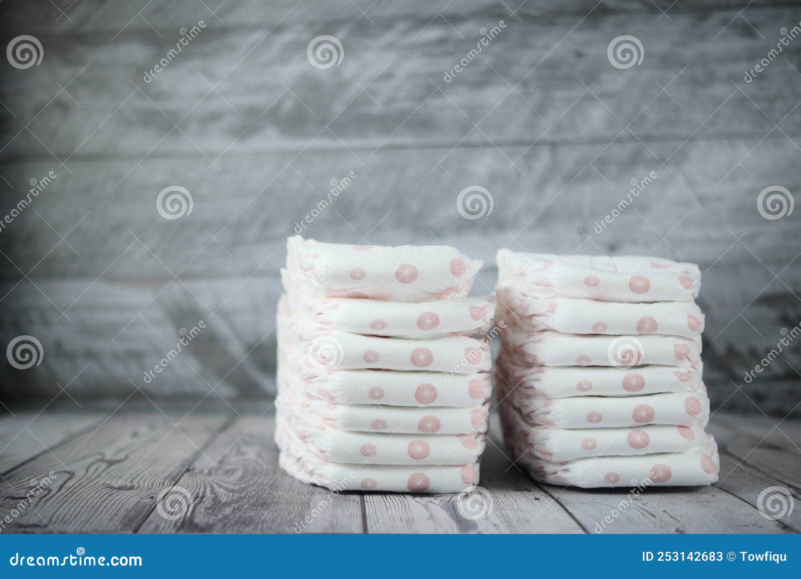 Stack of Baby Diaper on Table, Stock Image - Image of newborn, nappy: 253142683