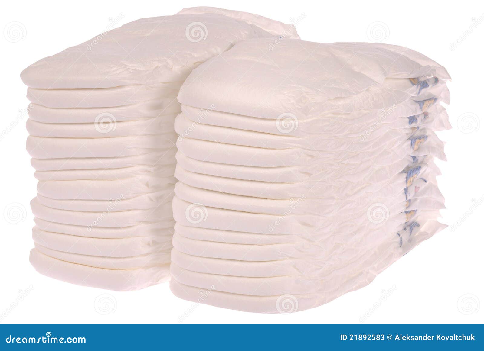Stack of baby diapers stock image. Image of close, white - 21892583
