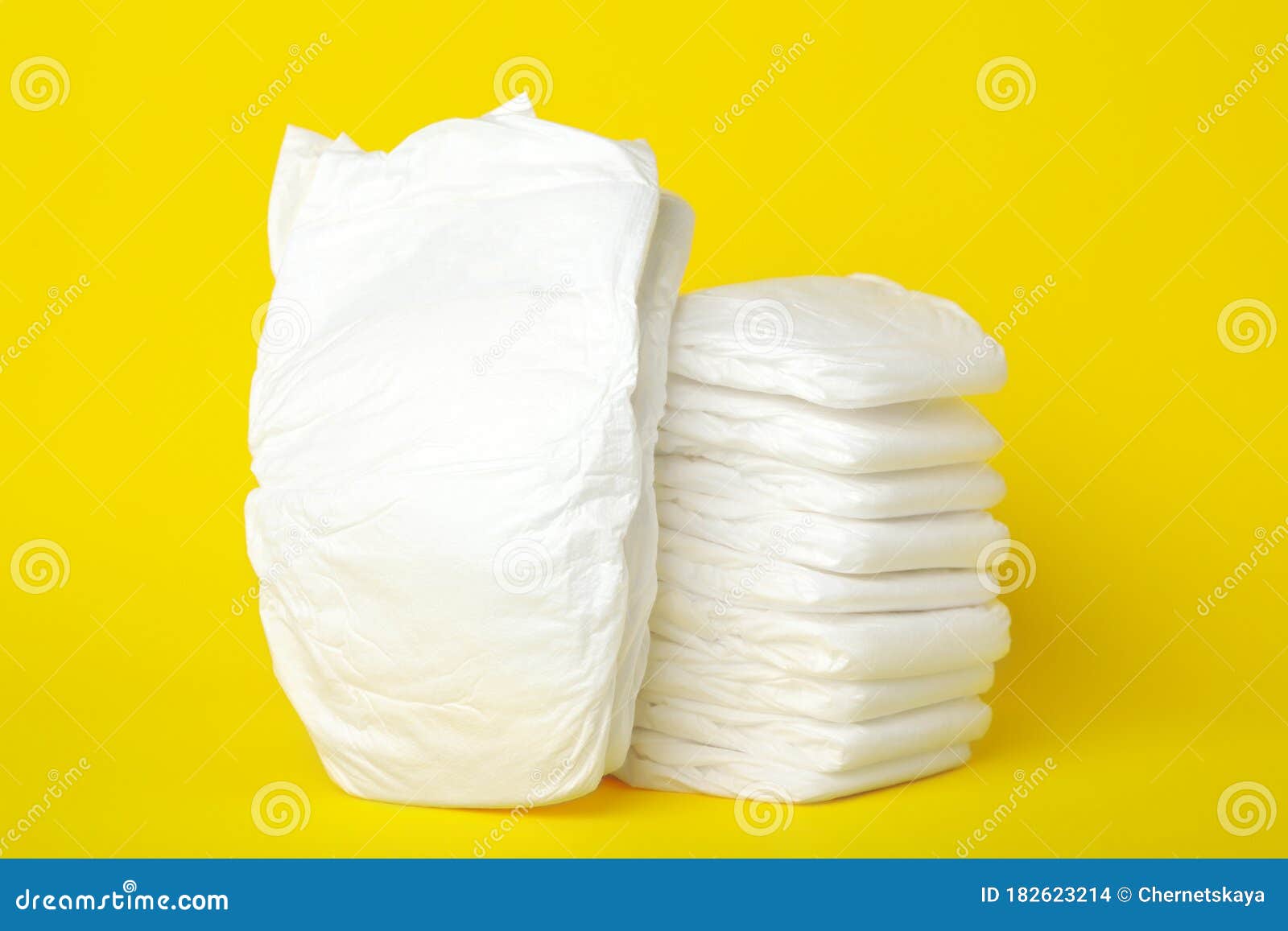 Stack of Baby Diapers on Background Stock Photo - Image of accessory ...