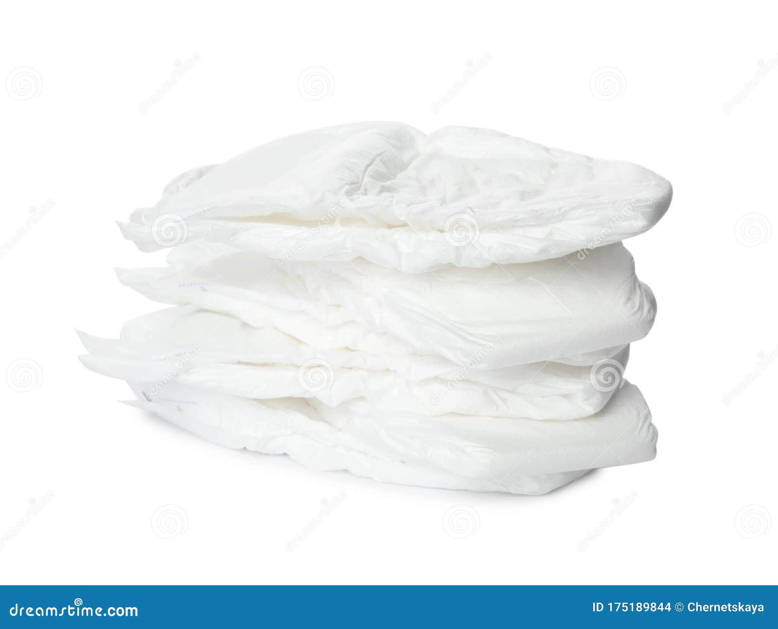 Stack of Baby Diapers Isolated on White Stock Photo - Image of panties ...