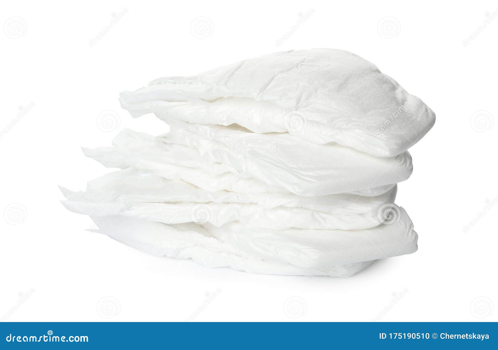 Stack of Baby Diapers Isolated on White Stock Photo - Image of ...