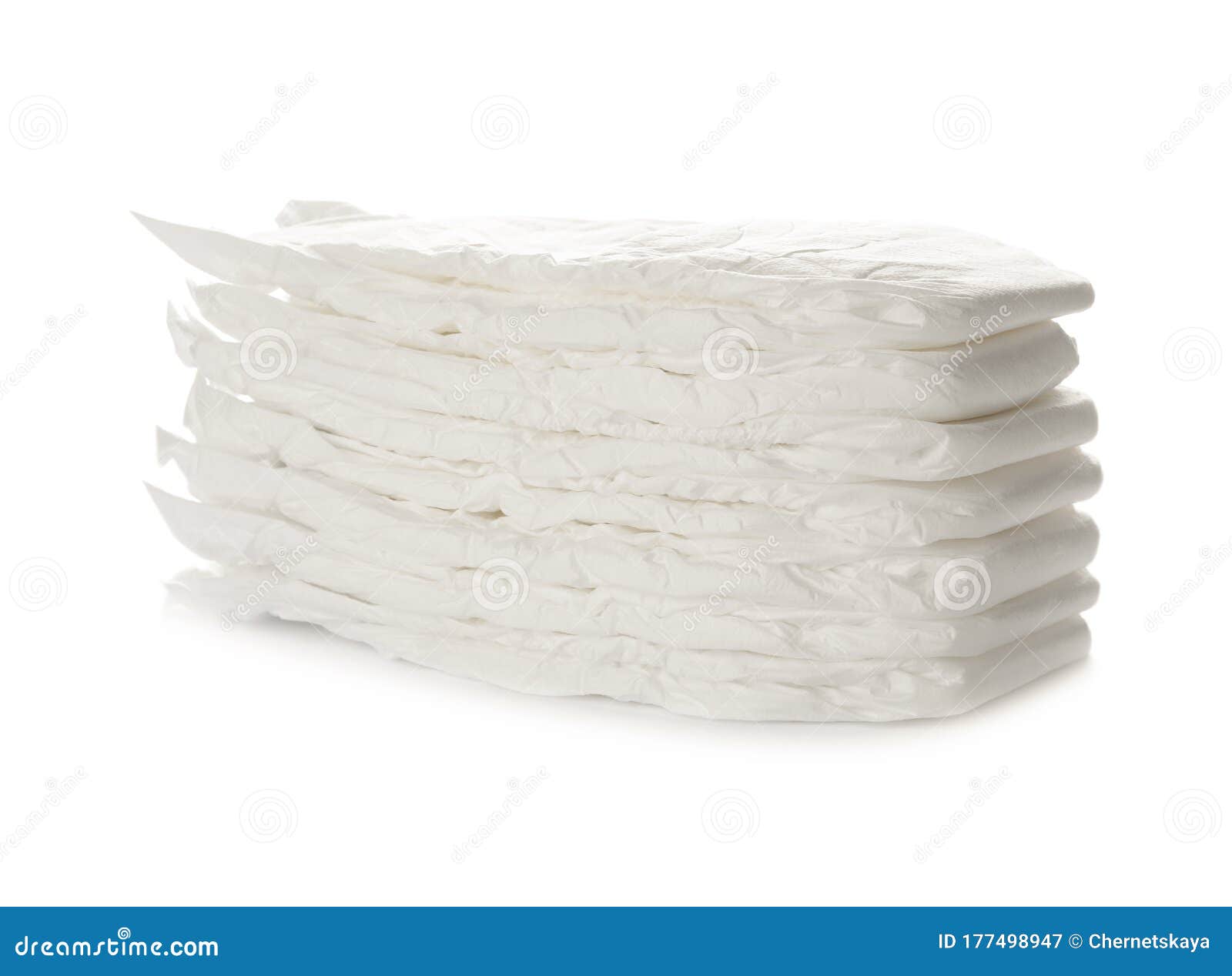 Stack of Baby Diapers Isolated Stock Image - Image of diaper, garment ...
