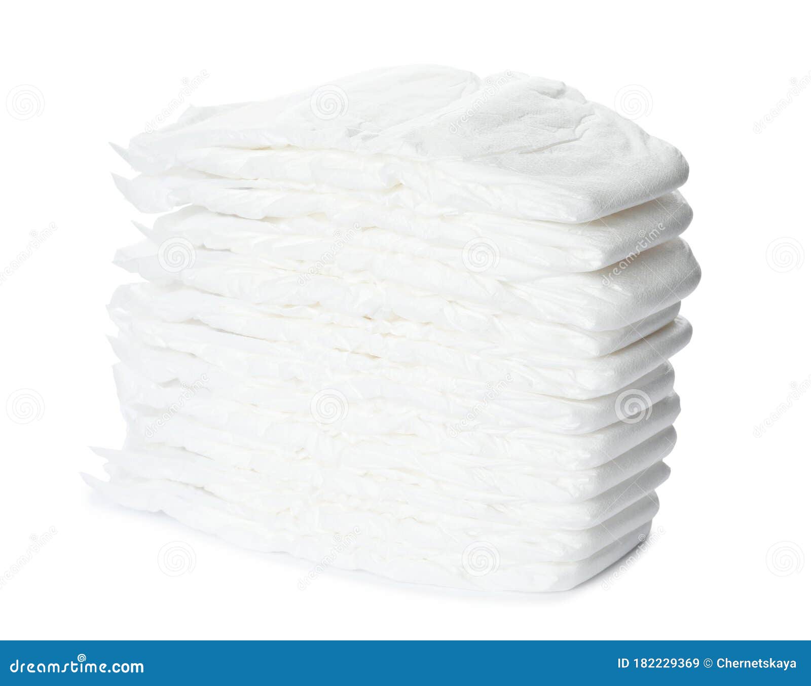 Stack of Baby Diapers Isolated Stock Image - Image of newborn, little ...