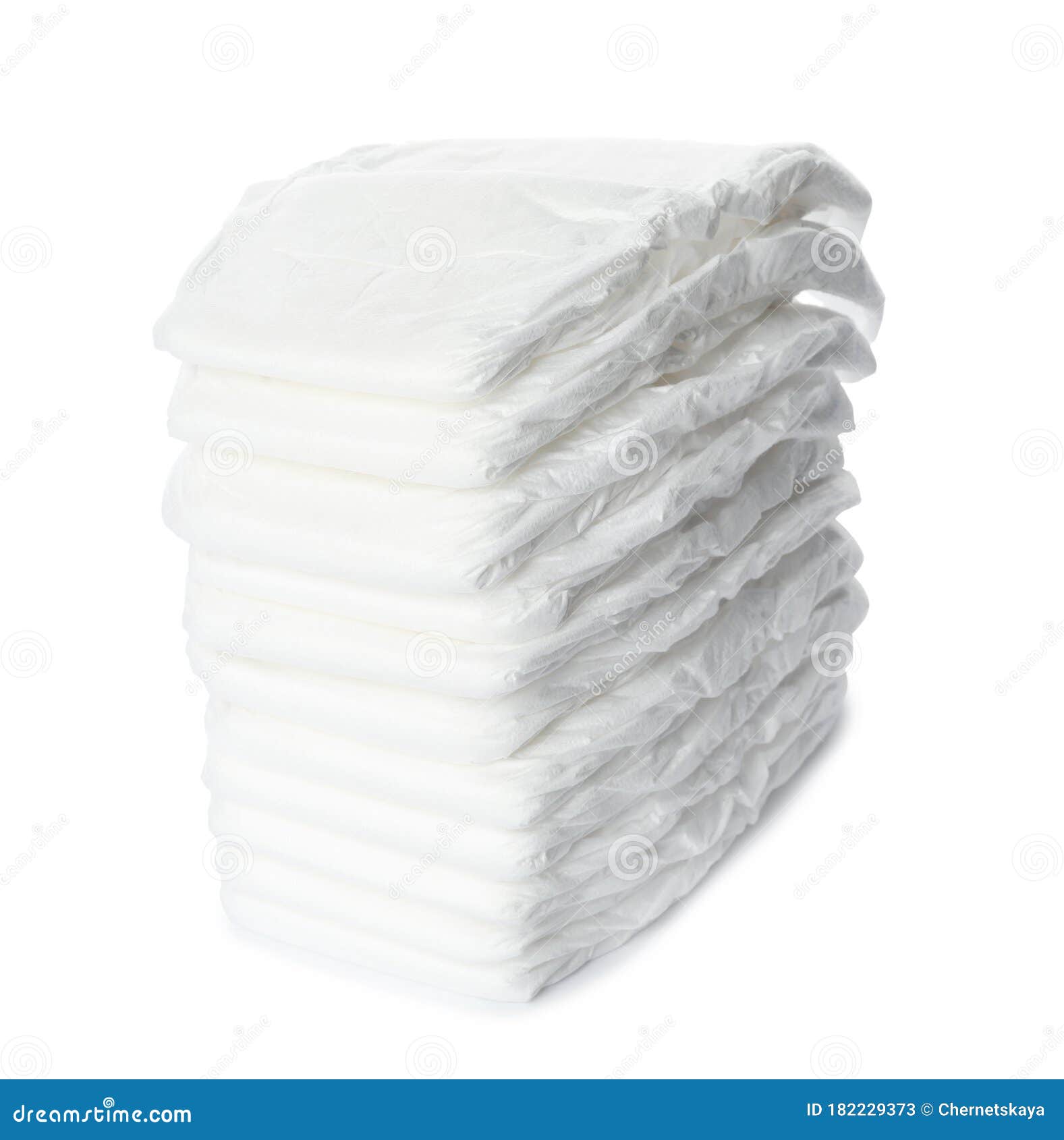 Stack of Baby Diapers Isolated Stock Image - Image of babyhood ...
