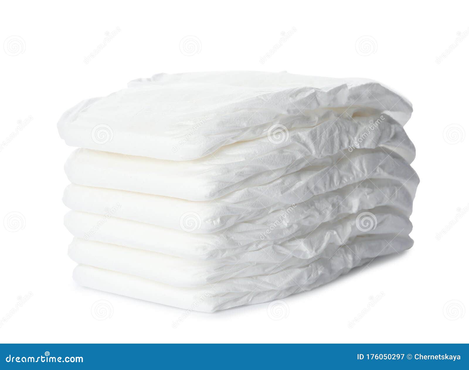 Stack of Baby Diapers Isolated Stock Image - Image of object, maternity ...