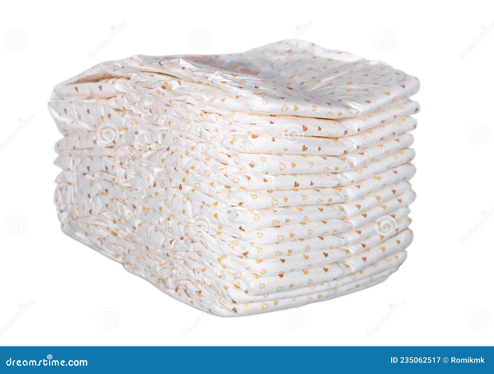 Stack of Baby Diapers Isolated on White Stock Image - Image of care ...