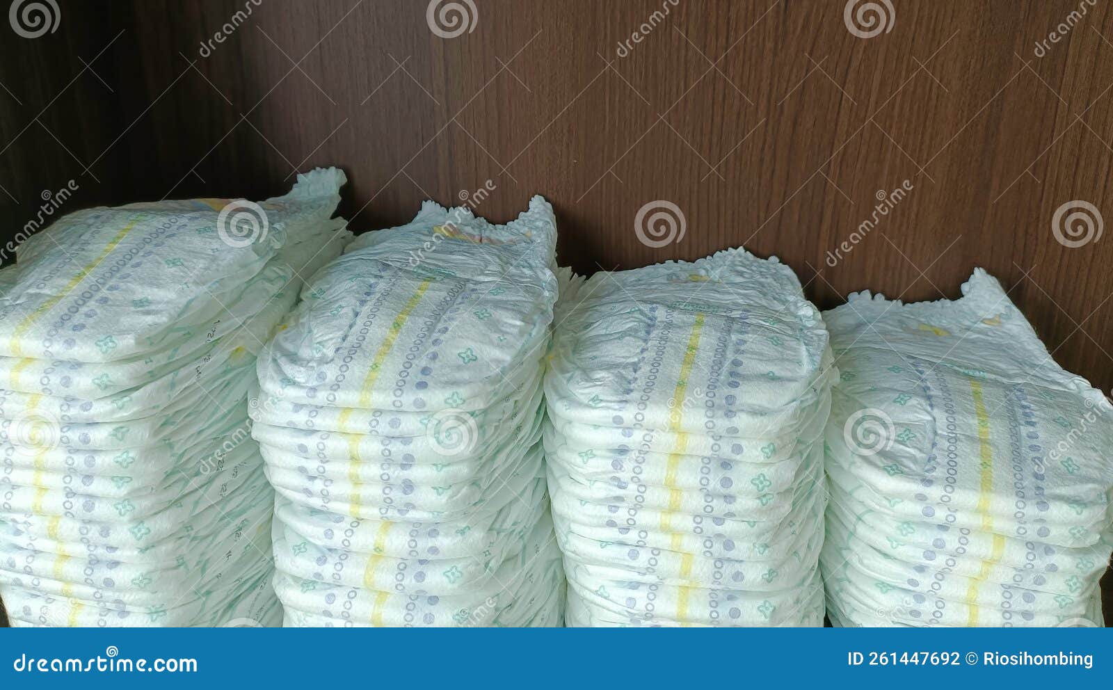 Stack of Baby Diapers on a Shelf. Stock Photo - Image of toddler ...