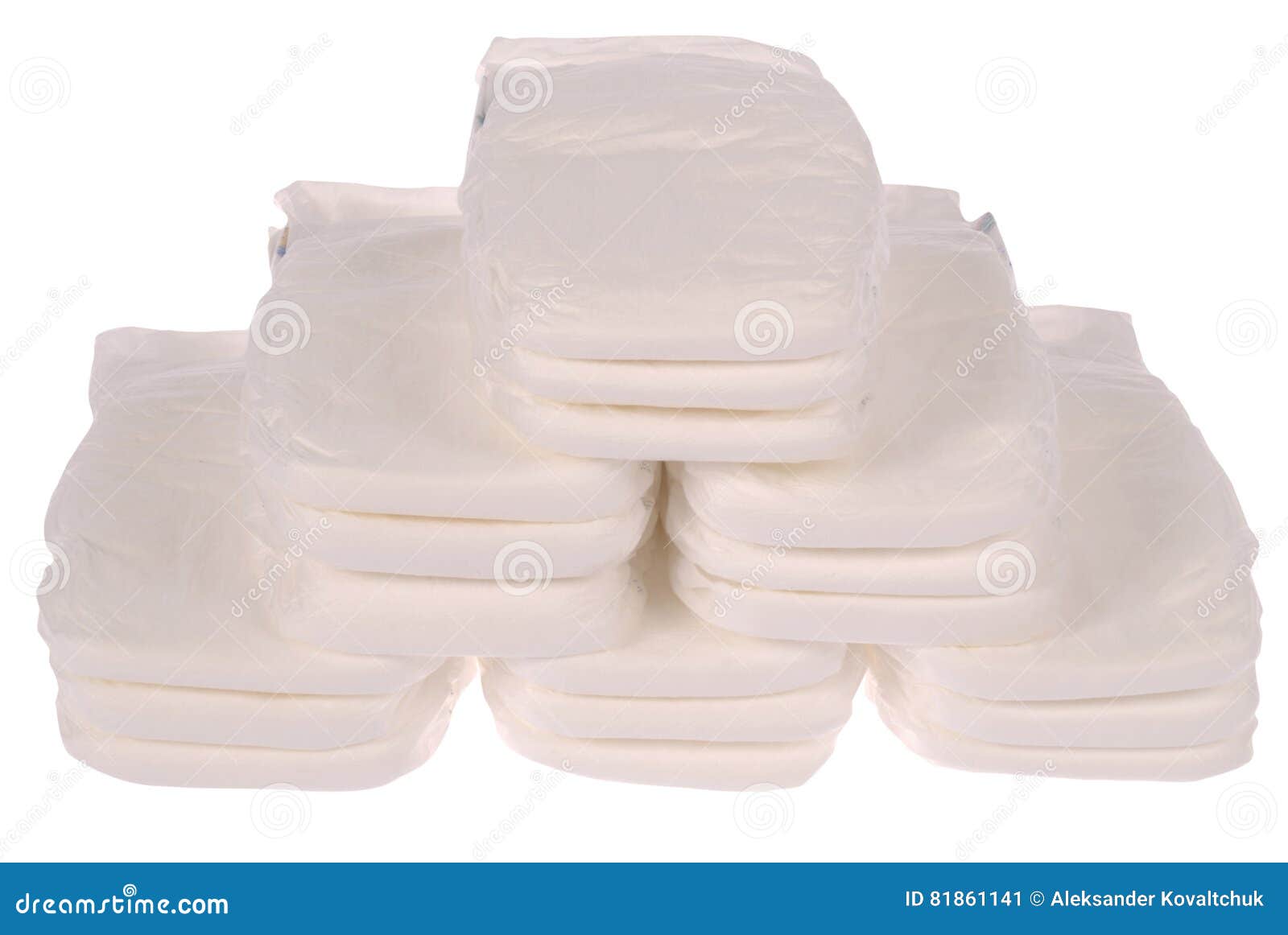 Stack of baby diapers stock image. Image of isolated - 81861141