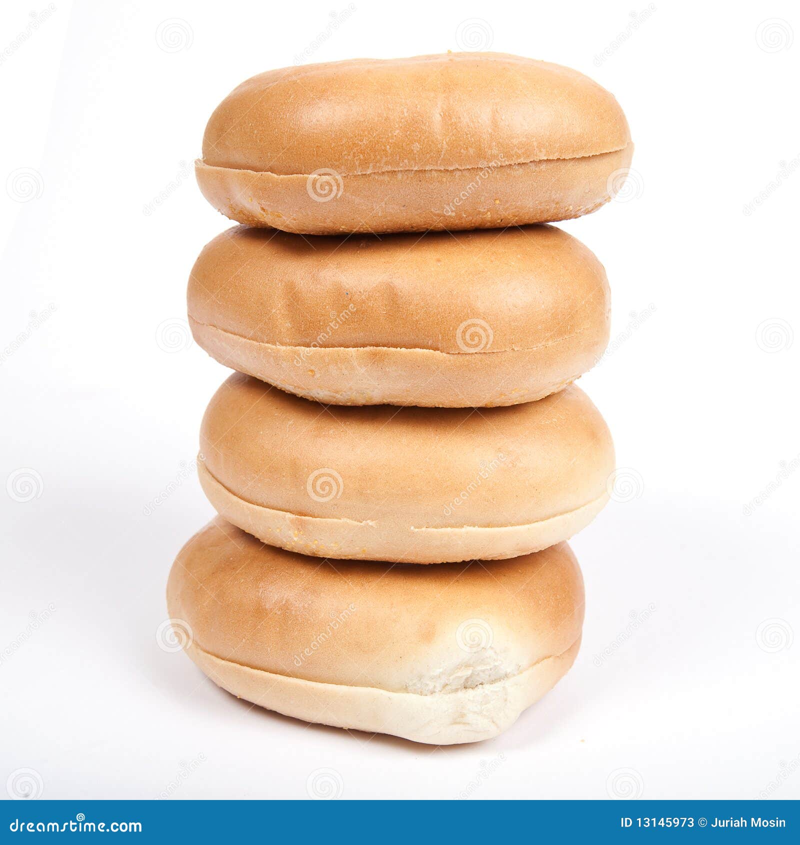A Stack of Bagel on White Background Stock Image - Image of bread, meal ...