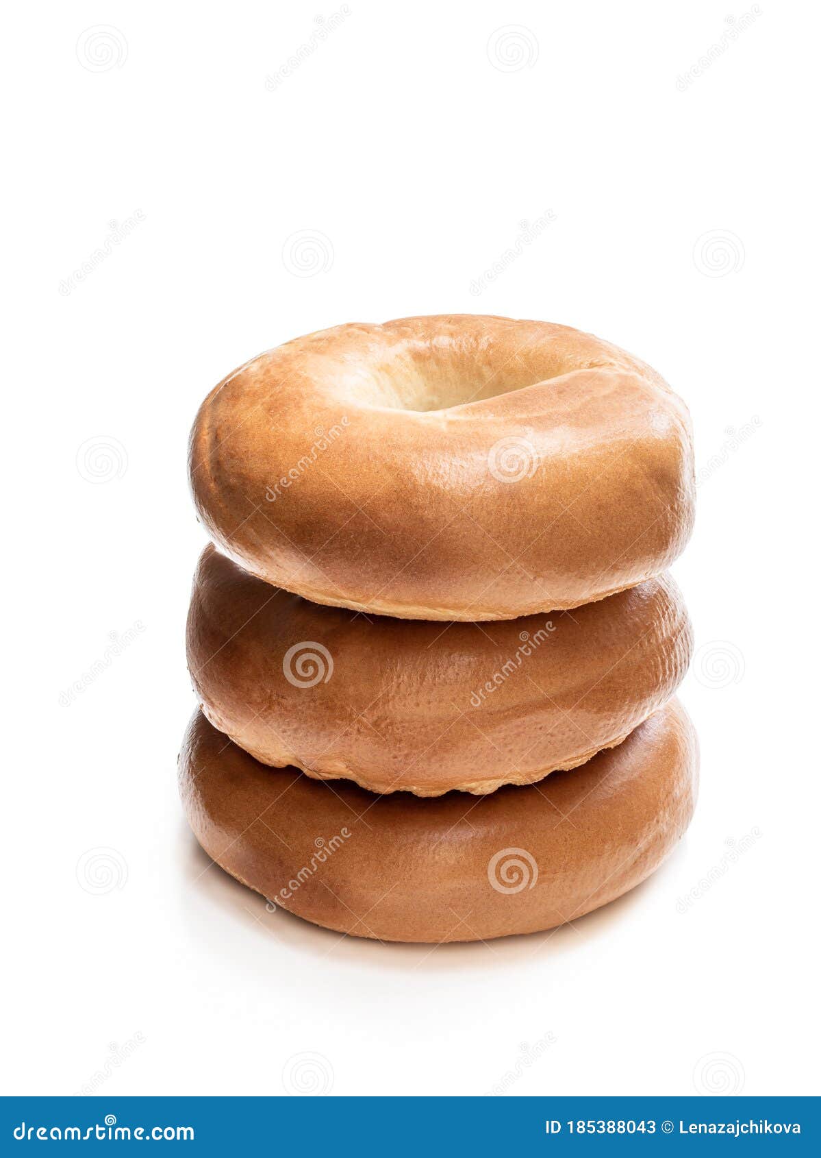 Stack of Bagels Isolated on White Background Stock Image - Image of ...