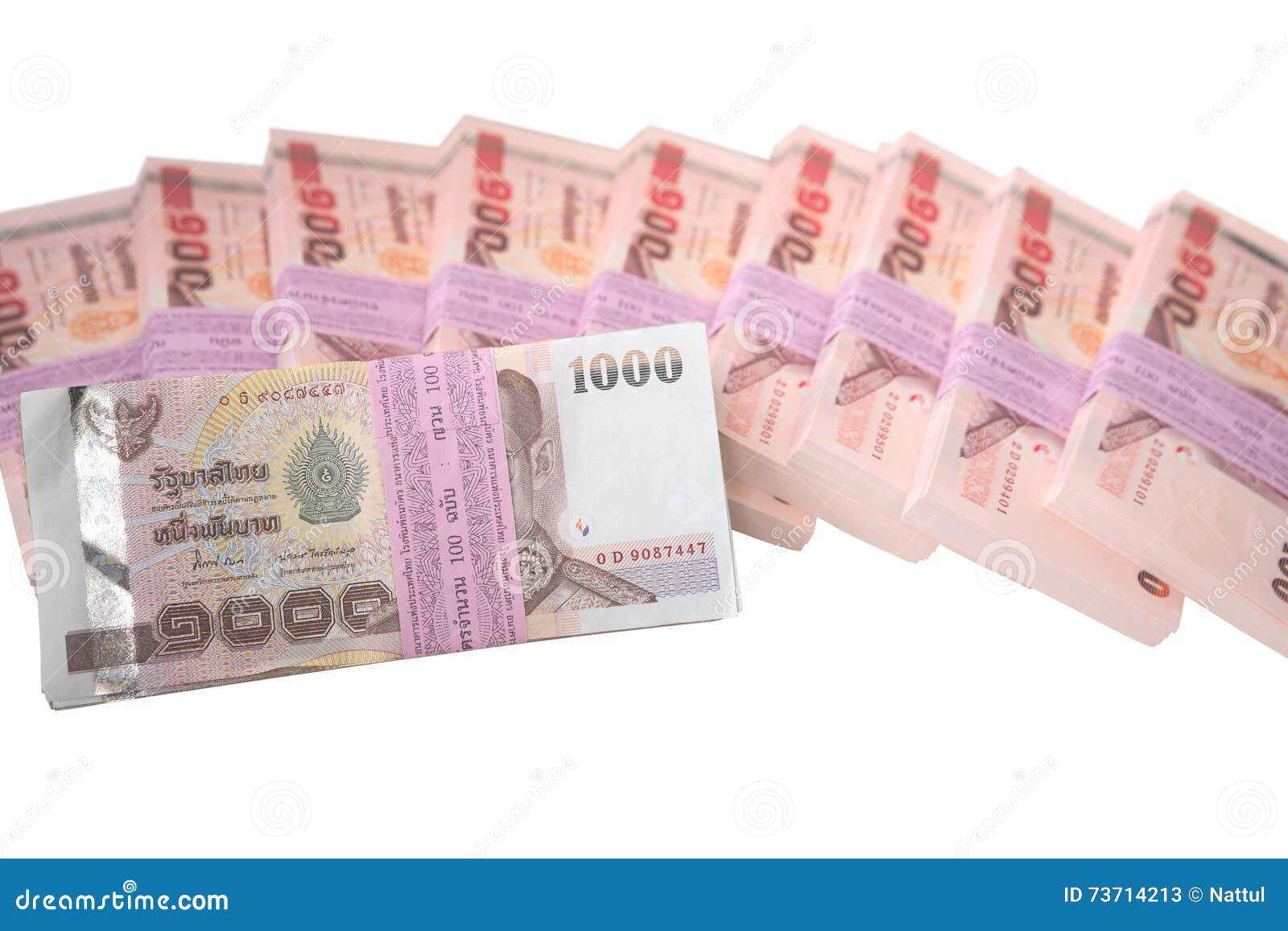 Stack of baht notes stock image. Image of earn, closeup - 73714213
