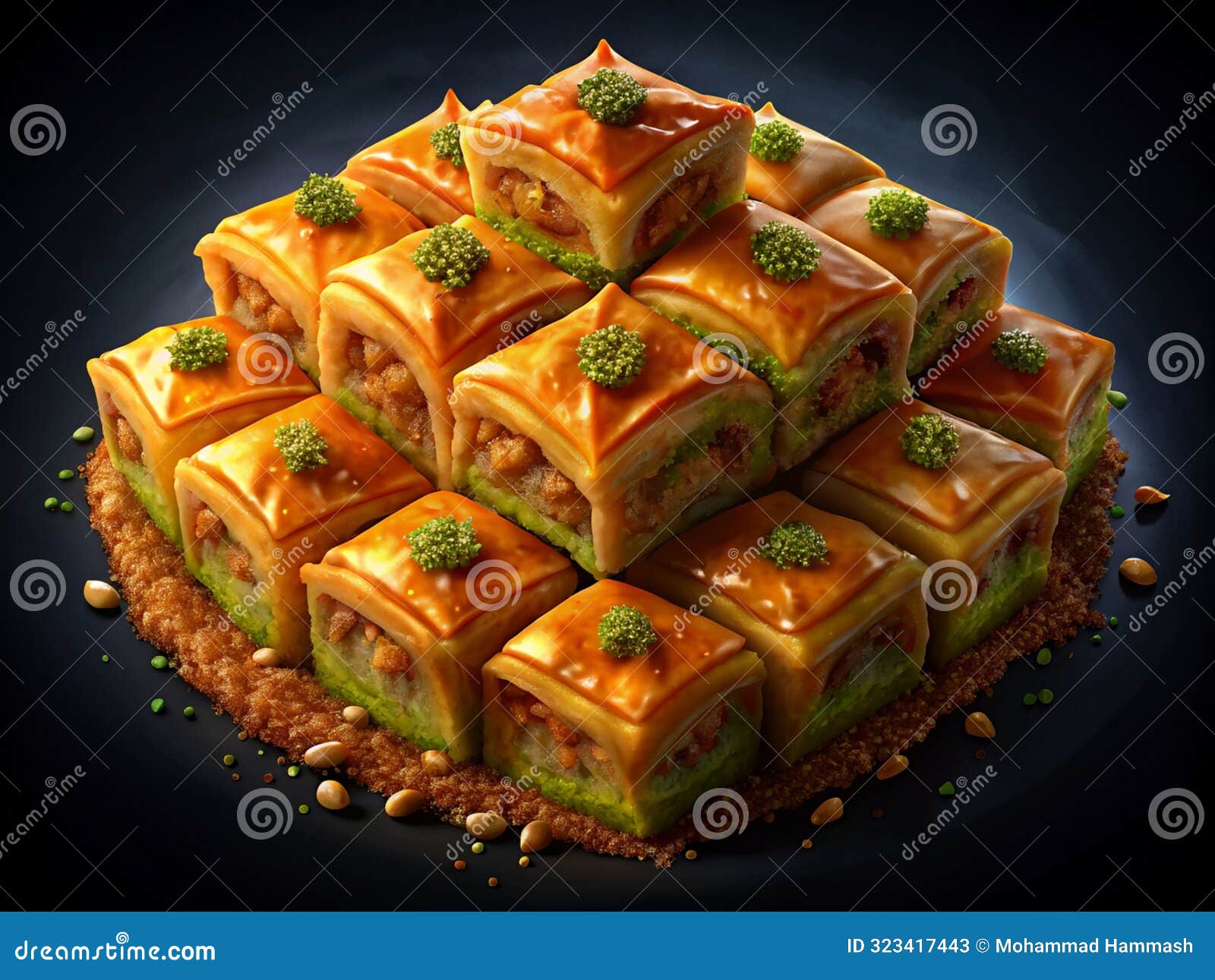 Stack Of Baklava Vector Illustration | CartoonDealer.com #323417443
