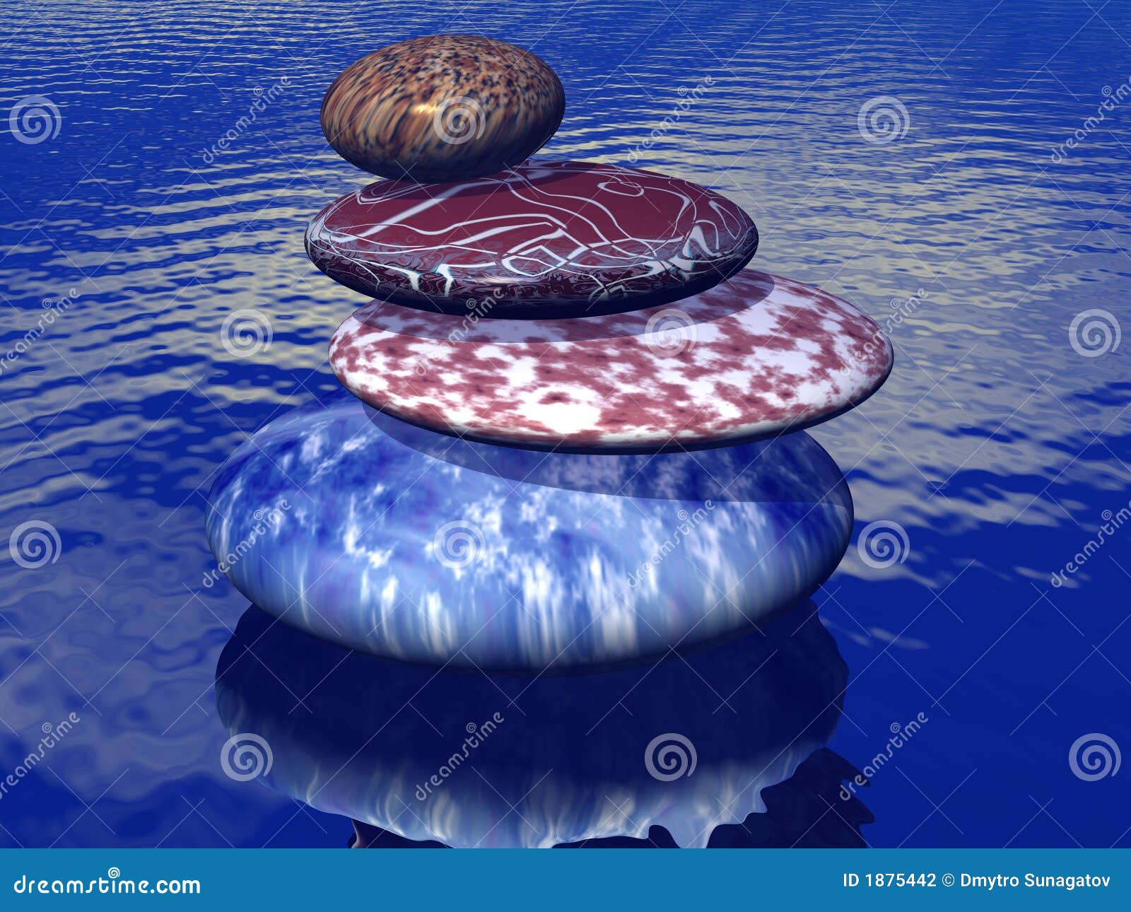 Stack of Balanced Stones on the Sea Stock Illustration - Illustration ...