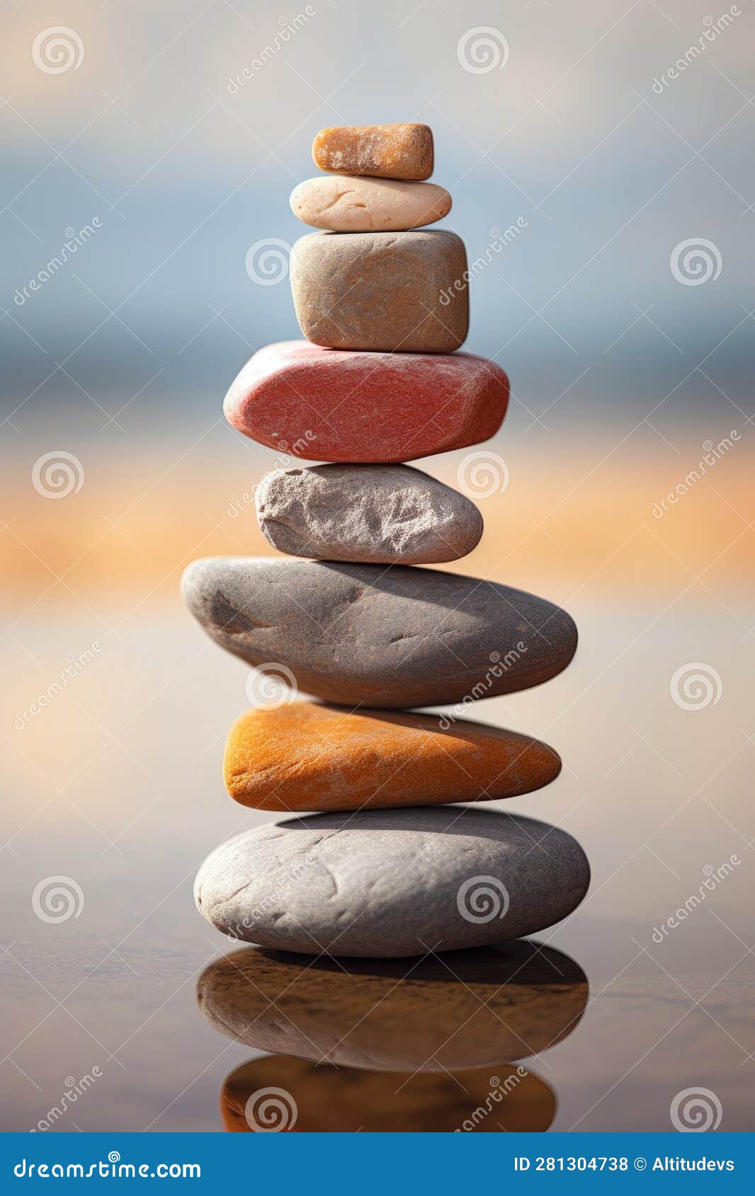 Stack of Balanced Stones Symbolizing Mindfulness and Harmony Stock ...