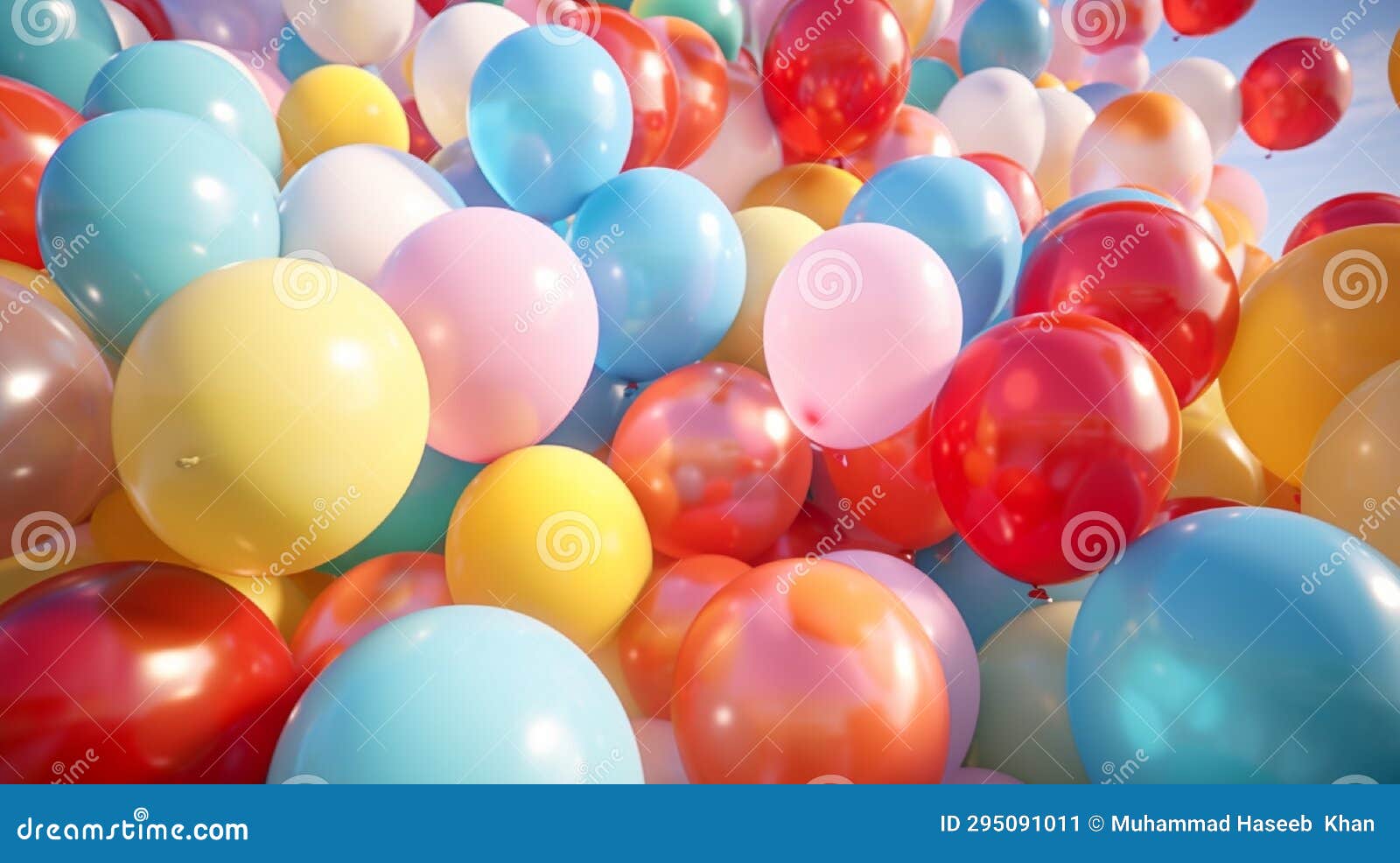 Stack of Balloons in Various Colors Stock Illustration - Illustration ...