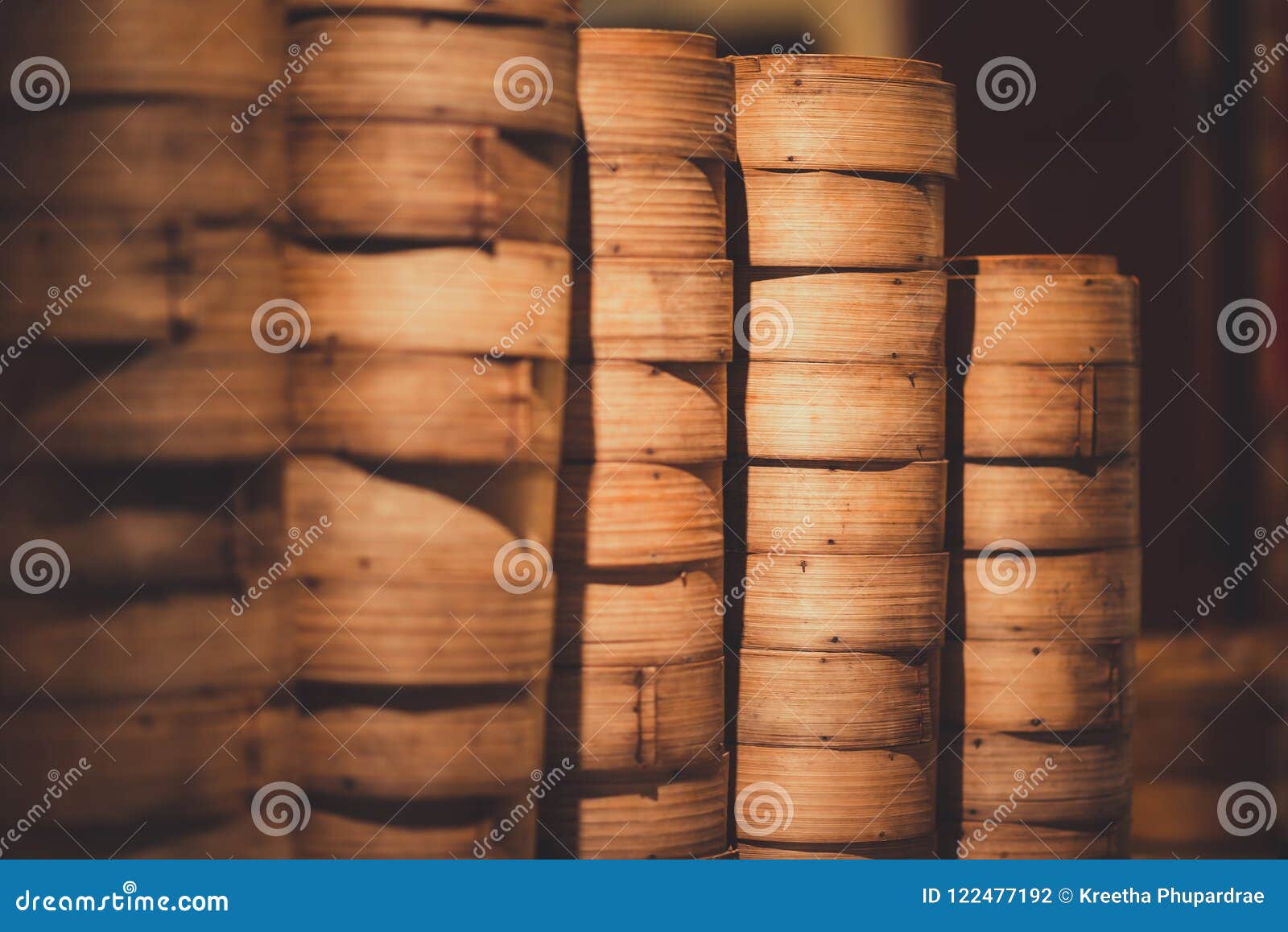 Stack of bamboo rice stock photo. Image of asian, equipment - 122477192