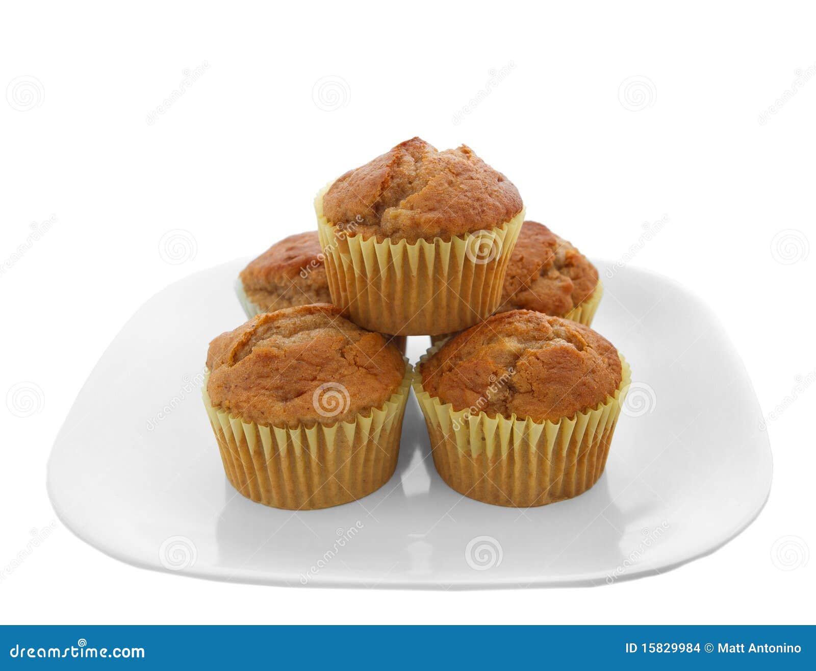Stack of banana muffins stock photo. Image of fresh, bread - 15829984