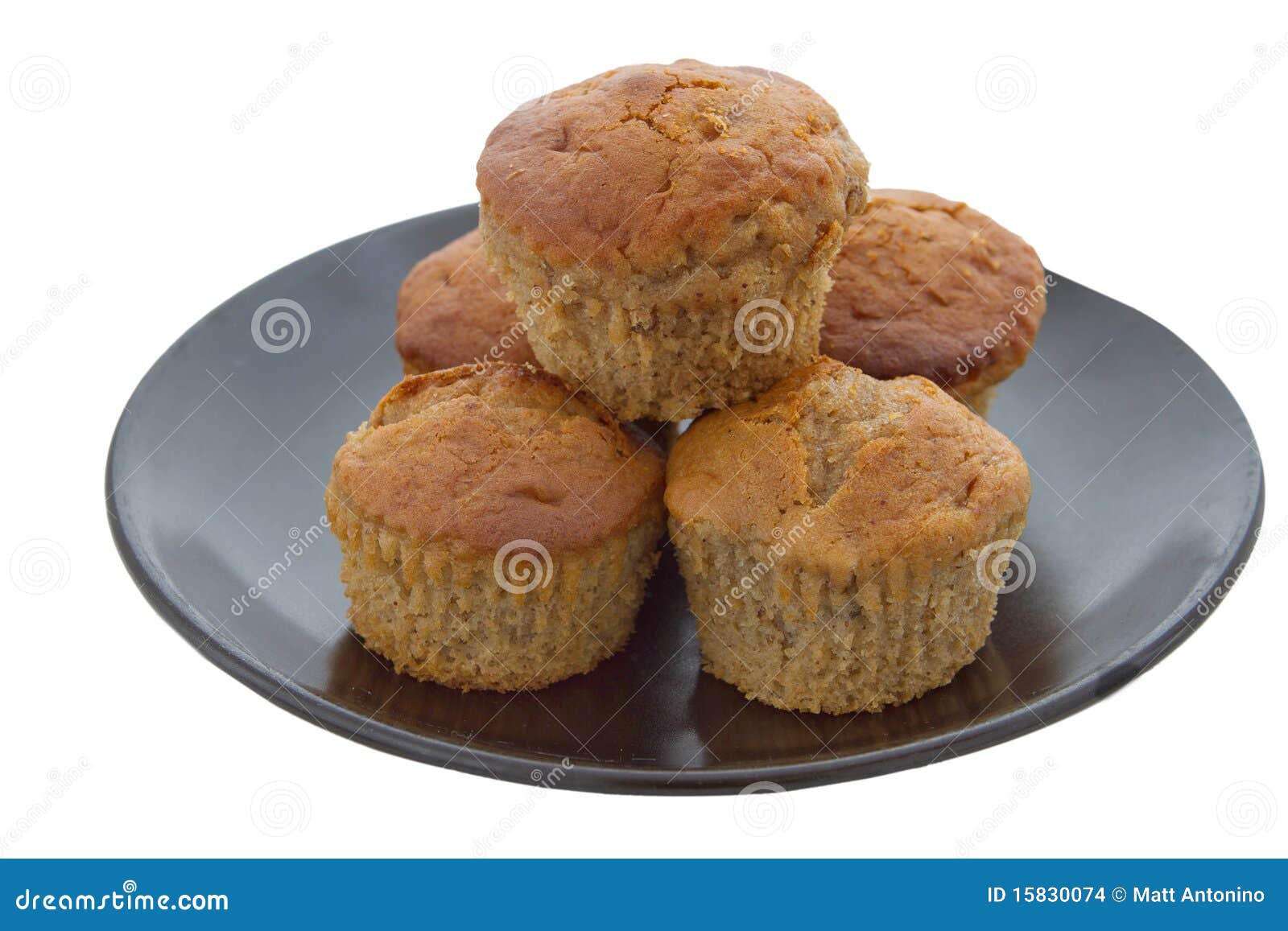 Stack of banana muffins stock photo. Image of lunch, breakfast - 15830074