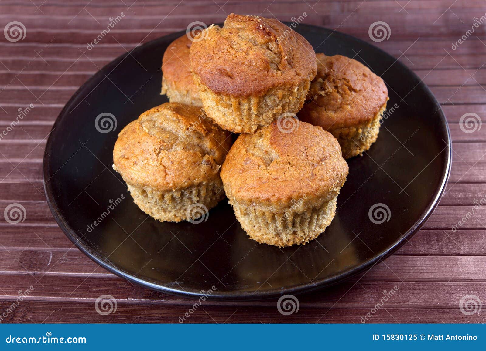 Stack of banana muffins stock image. Image of breakfast - 15830125