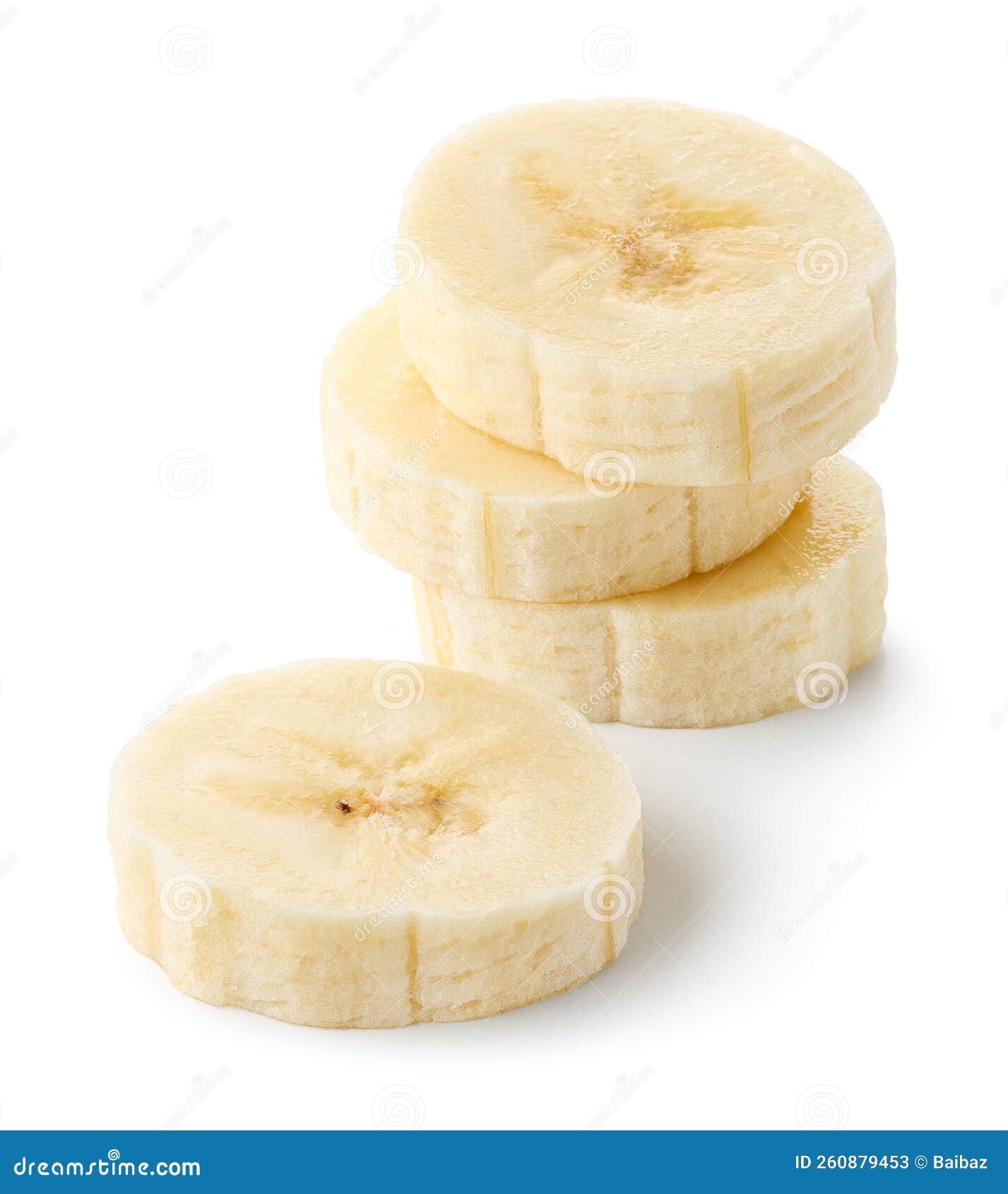 Stack of Banana Slices on White Background Stock Image - Image of piece ...