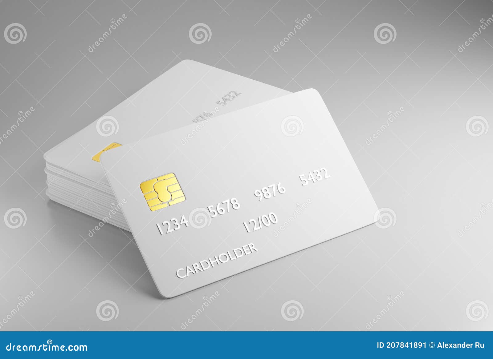 A Stack of Bank Cards with a Chip. Blank Credit Card Template for Your ...