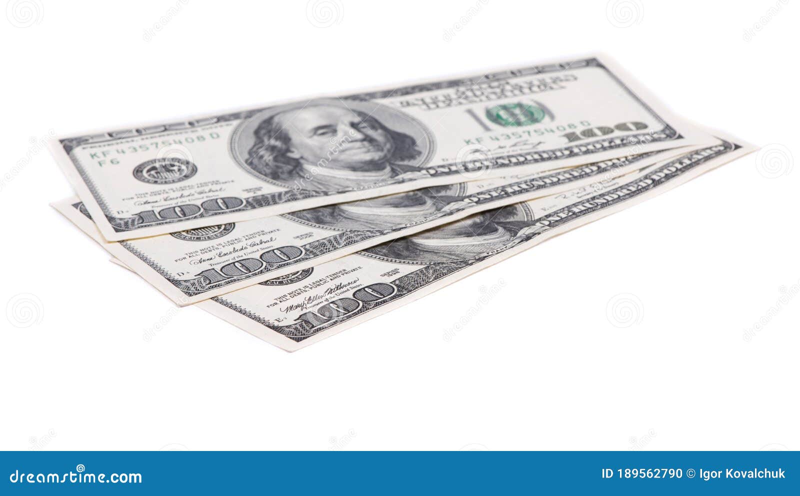 Stack of 100 Banknote Dollars Isolated Stock Photo - Image of benjamin ...