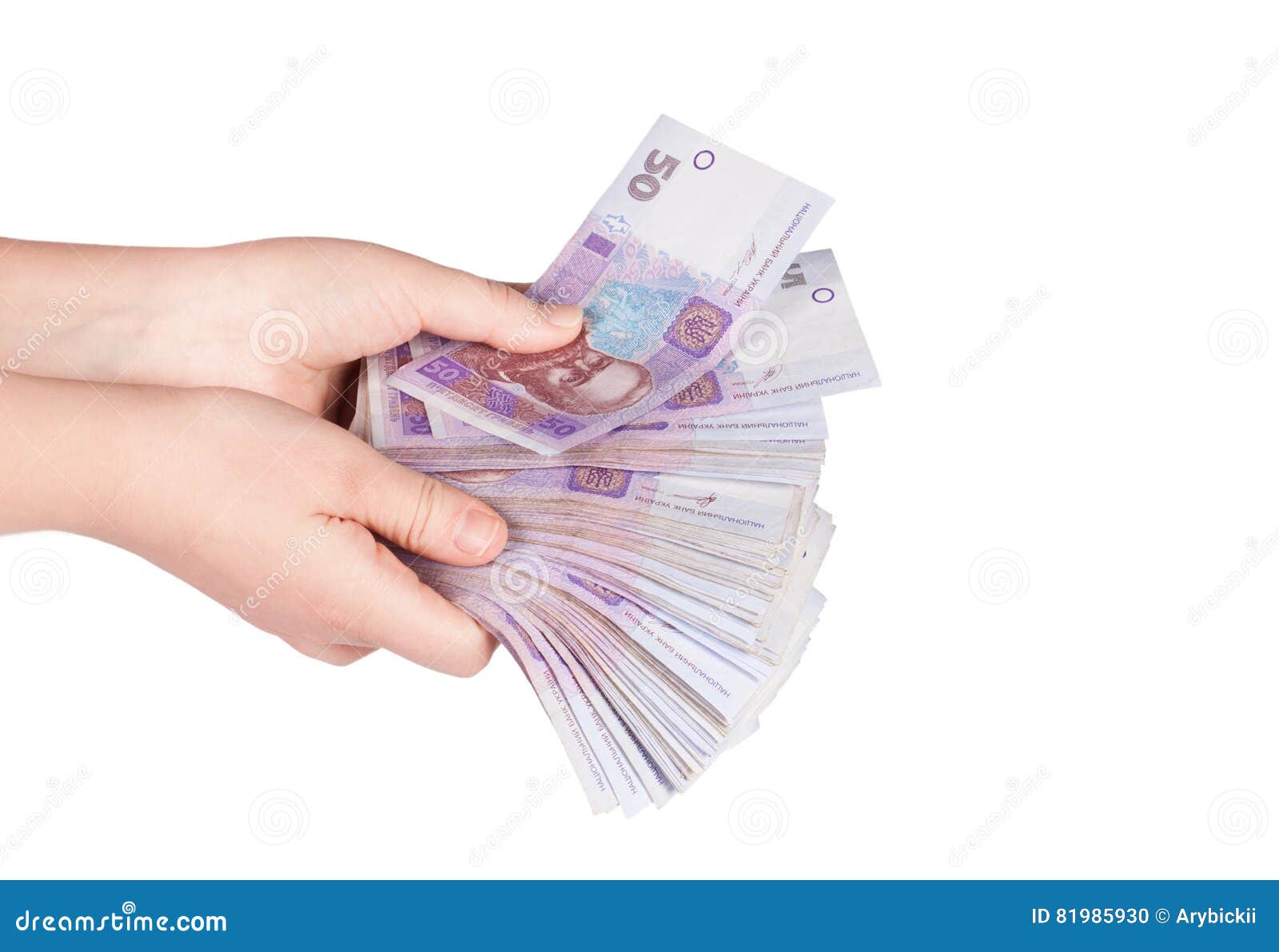 Stack of banknote in hand stock photo. Image of commercial - 81985930