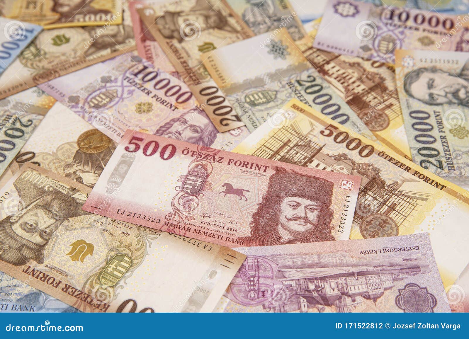 Stack of Banknotes As Background Hungarian Forint Europe Hungary Stock ...