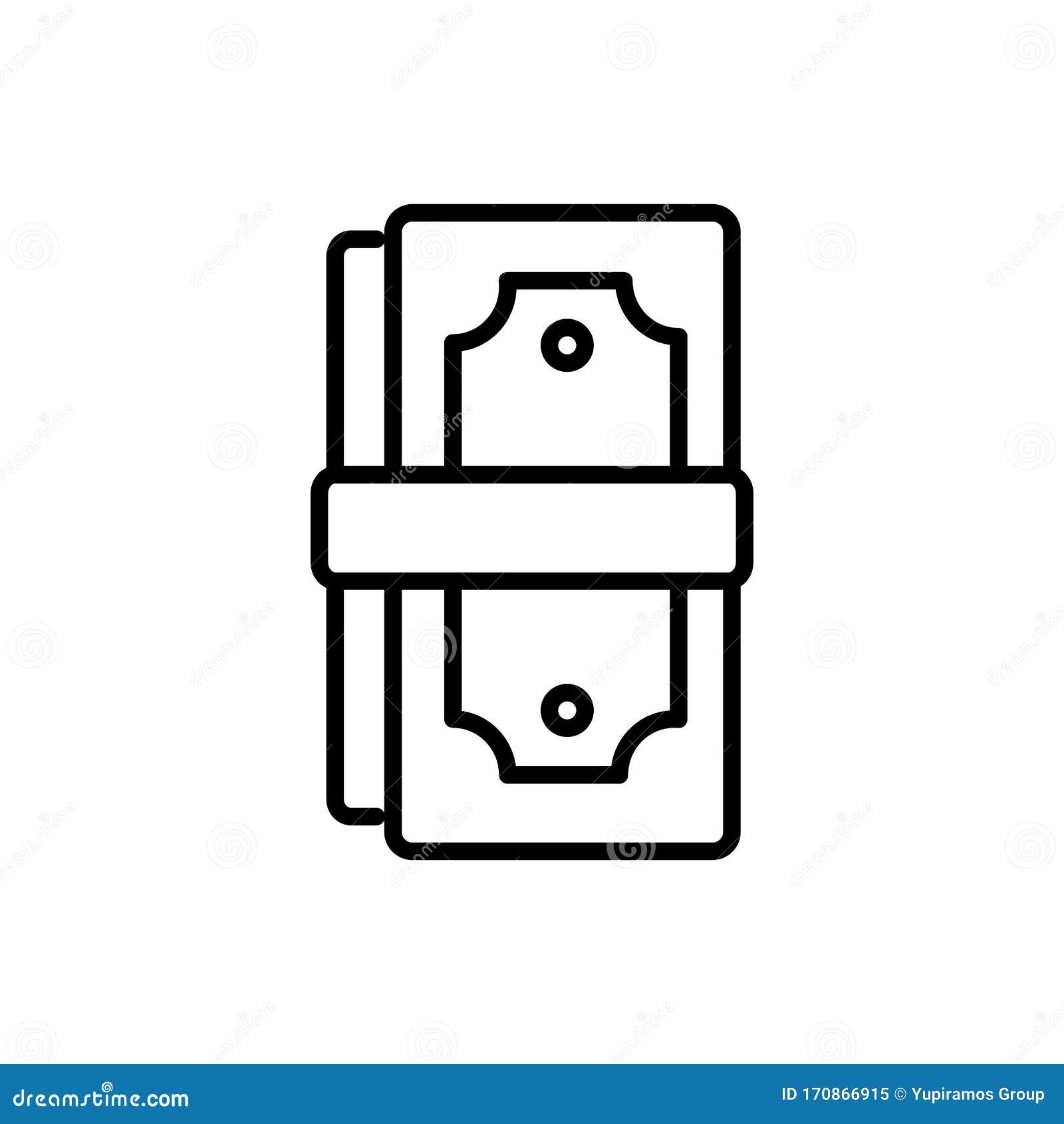 Stack Banknotes Business Cash Money Line Design Stock Vector ...