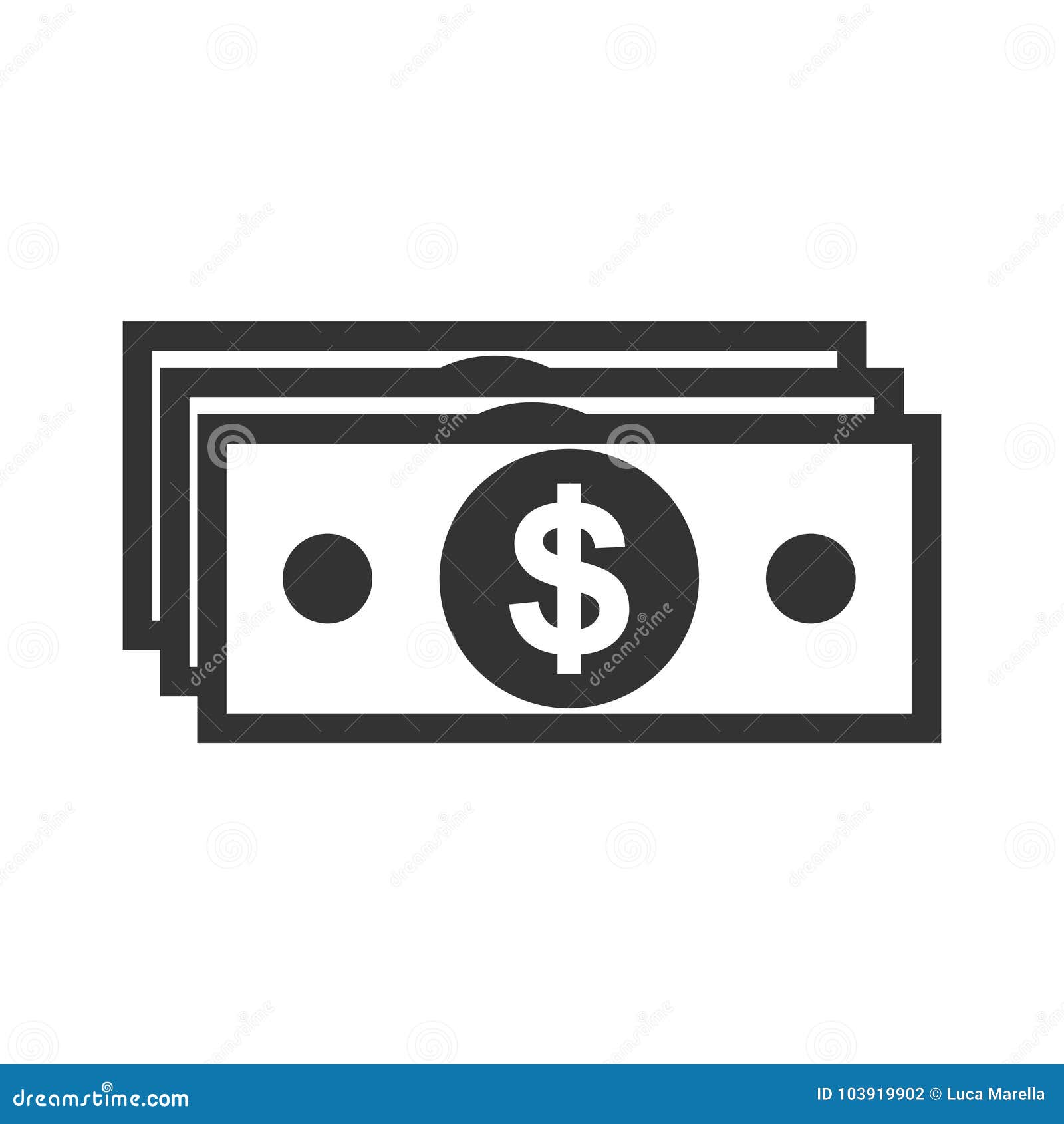 Stack of Banknotes with Dollar Sign Stock Vector - Illustration of ...