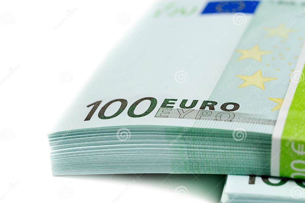 Stack of Banknotes 100 Euros Stock Photo - Image of banking, currency ...