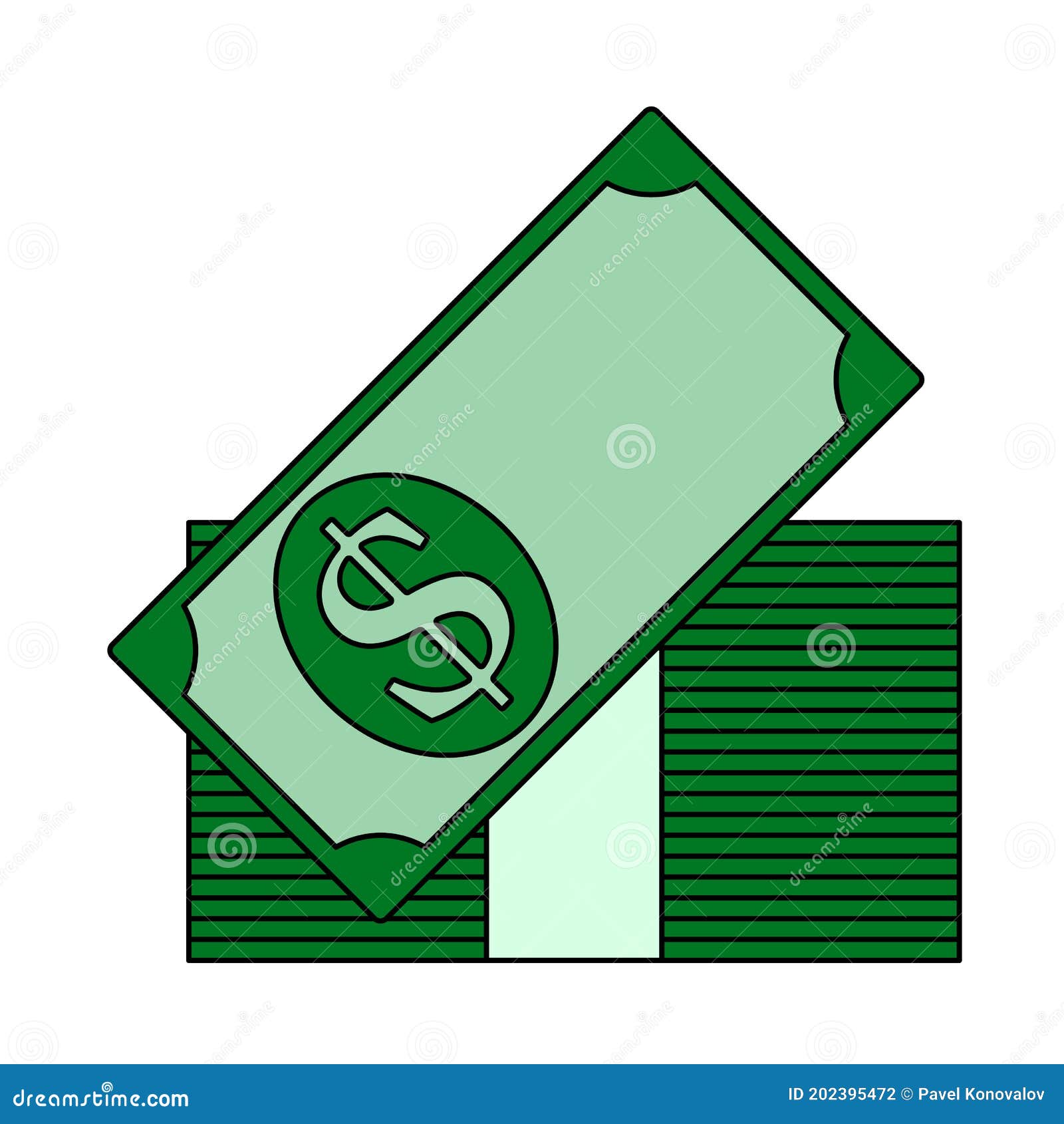 Stack of Banknotes Icon stock vector. Illustration of gamble - 202395472