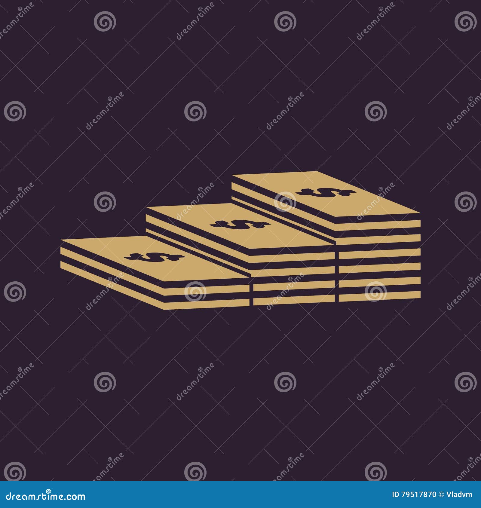 The Stack of Banknotes Icon. Greenback, Bank Note, Money Symbol Stock ...