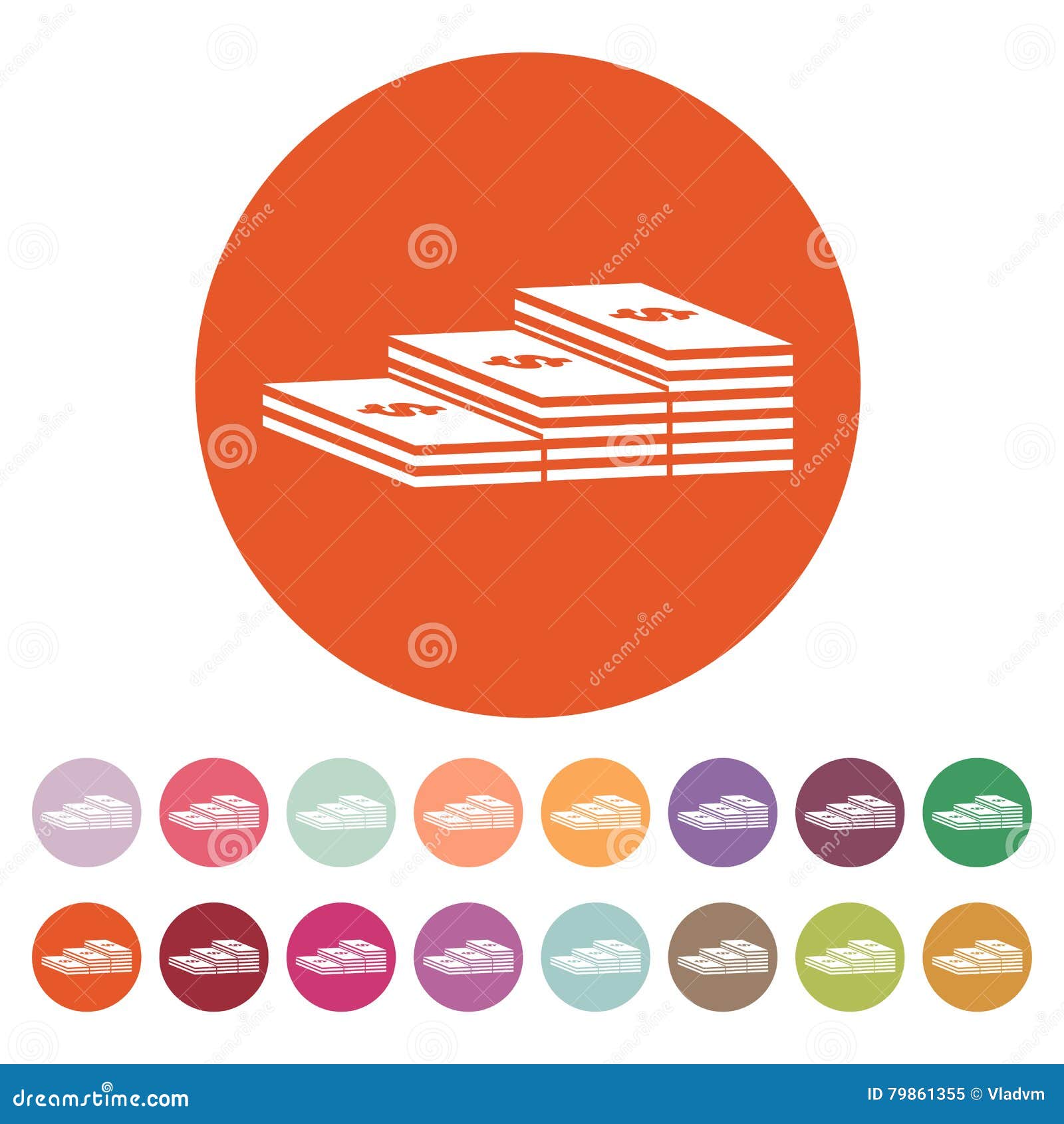 The Stack of Banknotes Icon. Greenback, Bank Note, Money Symbol Stock ...