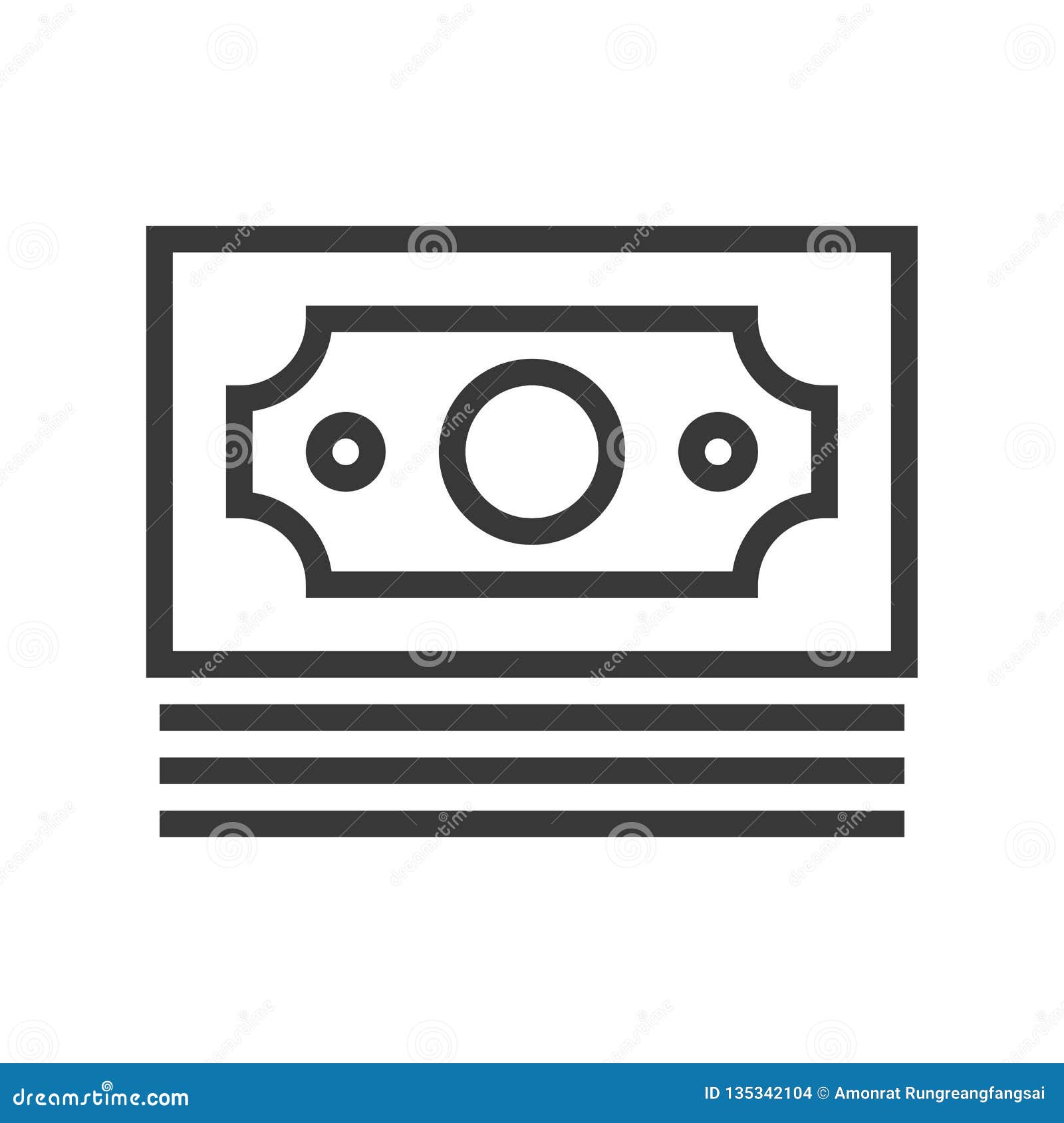 Stack of Banknotes Vector, Online Shopping Line Style Icon Editable ...