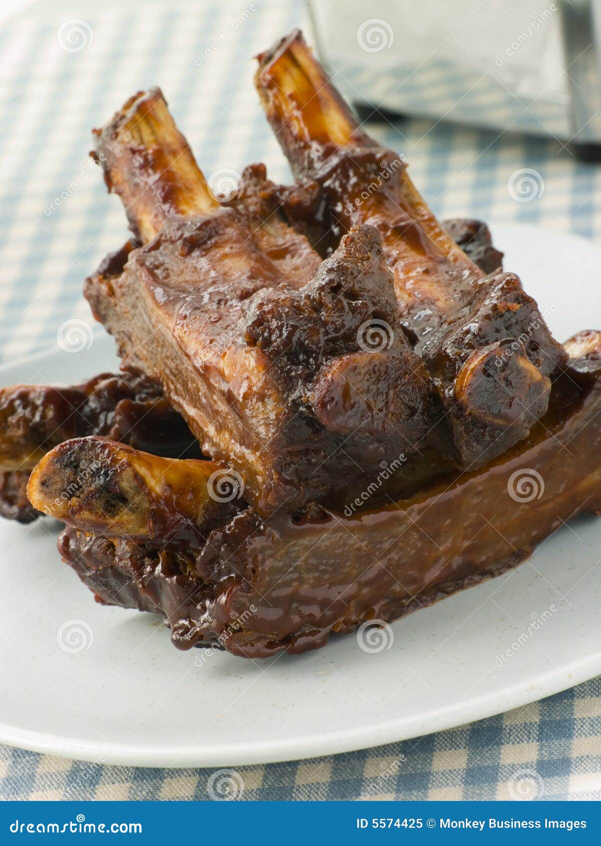 Stack of Barbeque Glazed Pork Ribs Stock Image - Image of barbeque ...