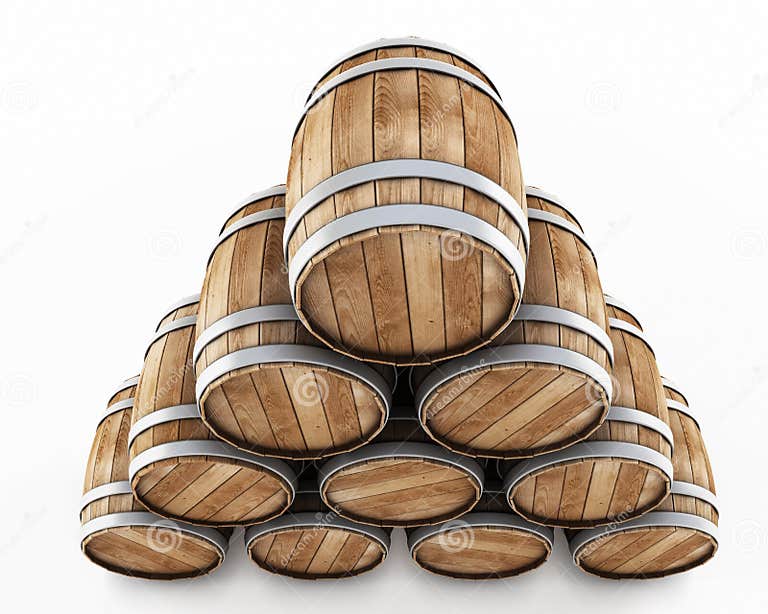 Stack of barrels stock illustration. Illustration of cylinder - 42888409