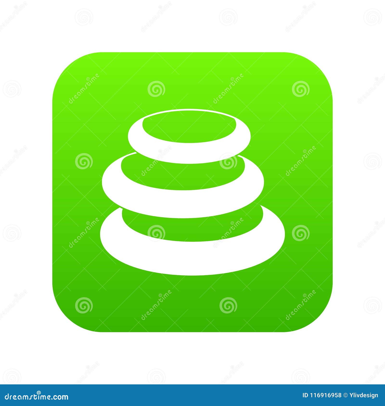 Stack of Basalt Balancing Stones Icon Digital Green Stock Vector ...