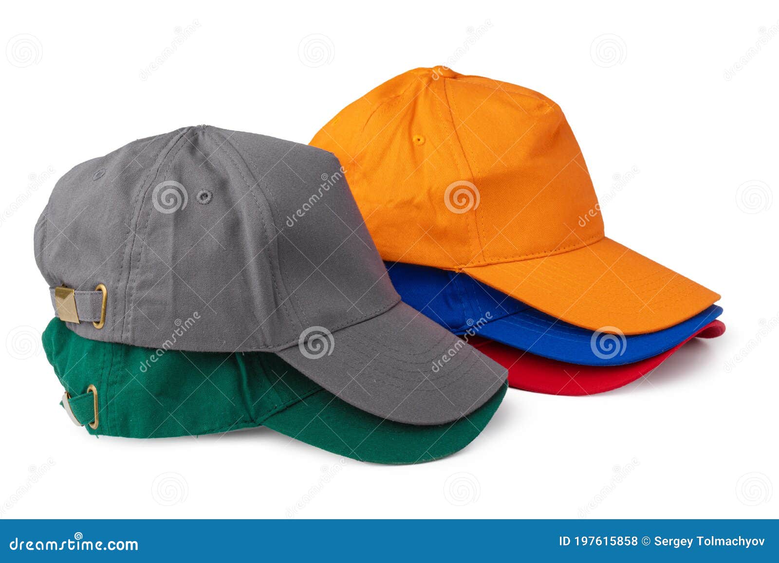 Stack of Baseball Caps Isolated on White Background Stock Photo - Image ...