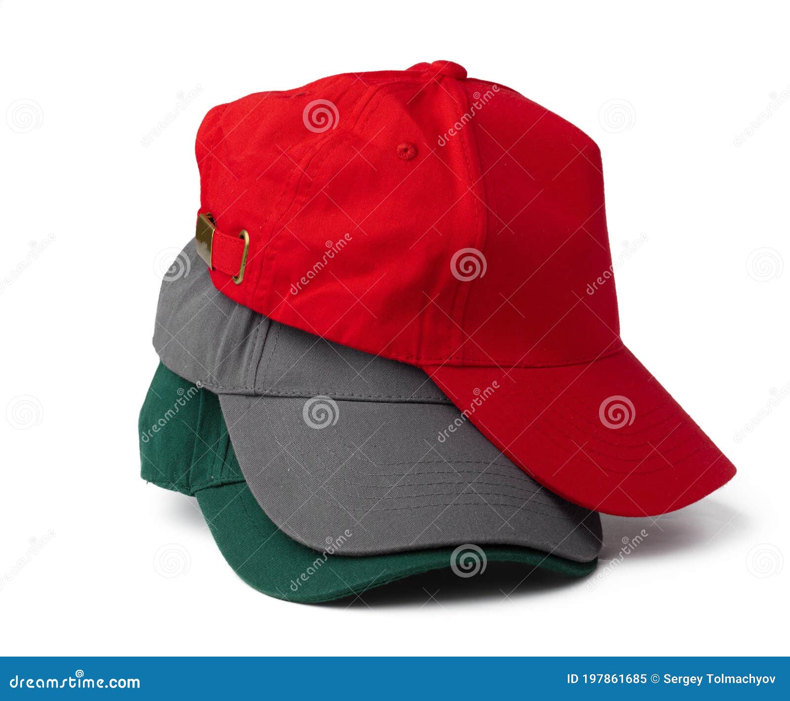 Stack of Baseball Caps Isolated on White Background Stock Image - Image ...