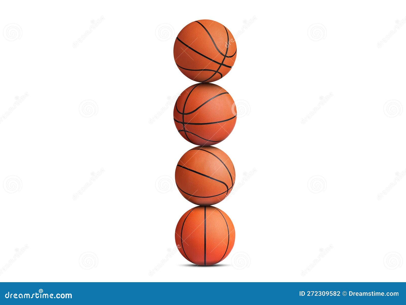 Stack of Basketball Balls on White Background Stock Photo - Image of ...