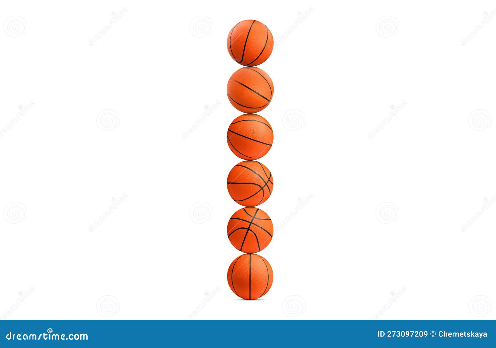 Stack of Basketball Balls on White Background Stock Image - Image of ...