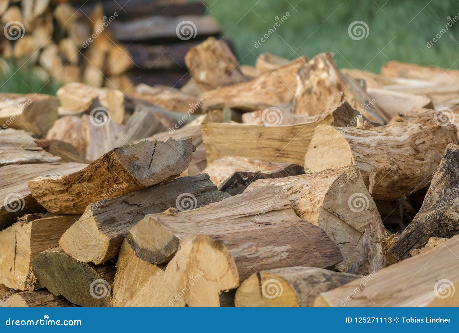 Stack or Batch of Firewood - Log or Timber Blocking Stock Image - Image ...