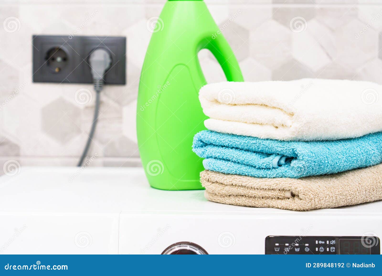 Stack of Bath Towels. Clean Towels in the Laundry or Bathroom. Stock ...