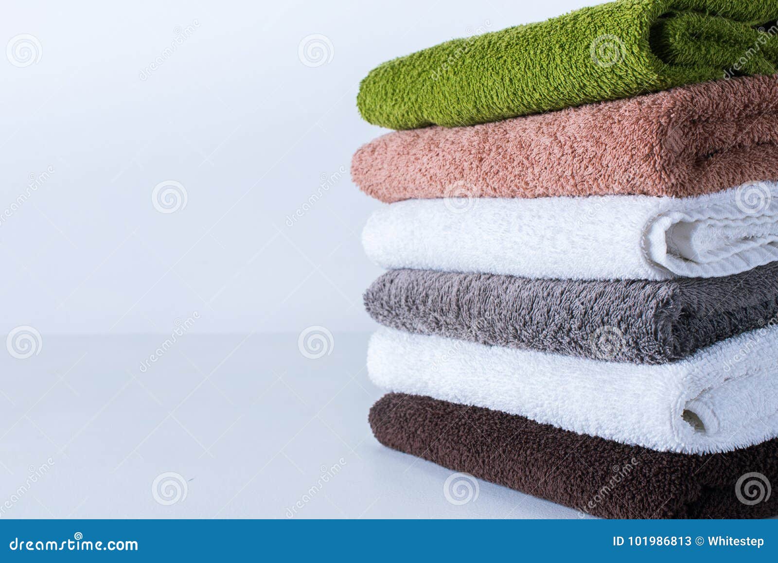 Stack Bath Towels Colorful Textile Background Stock Image - Image of ...