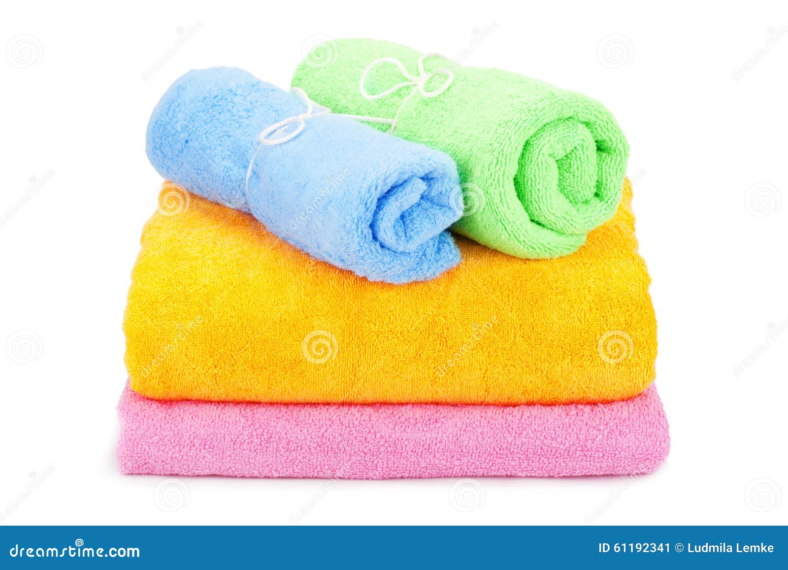 Stack of bath towels stock image. Image of isolated, colorful - 61192341