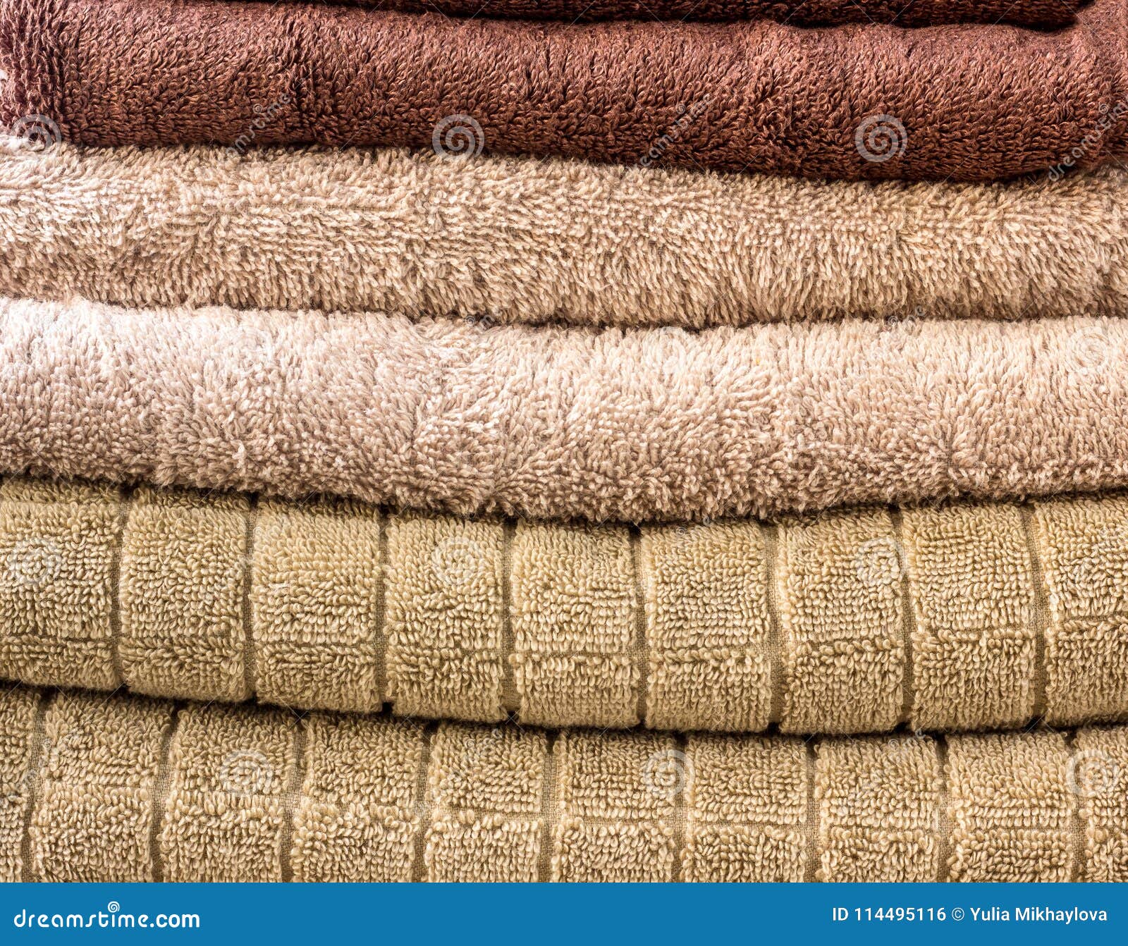 Stack of bath towels stock photo. Image of care, clean - 114495116