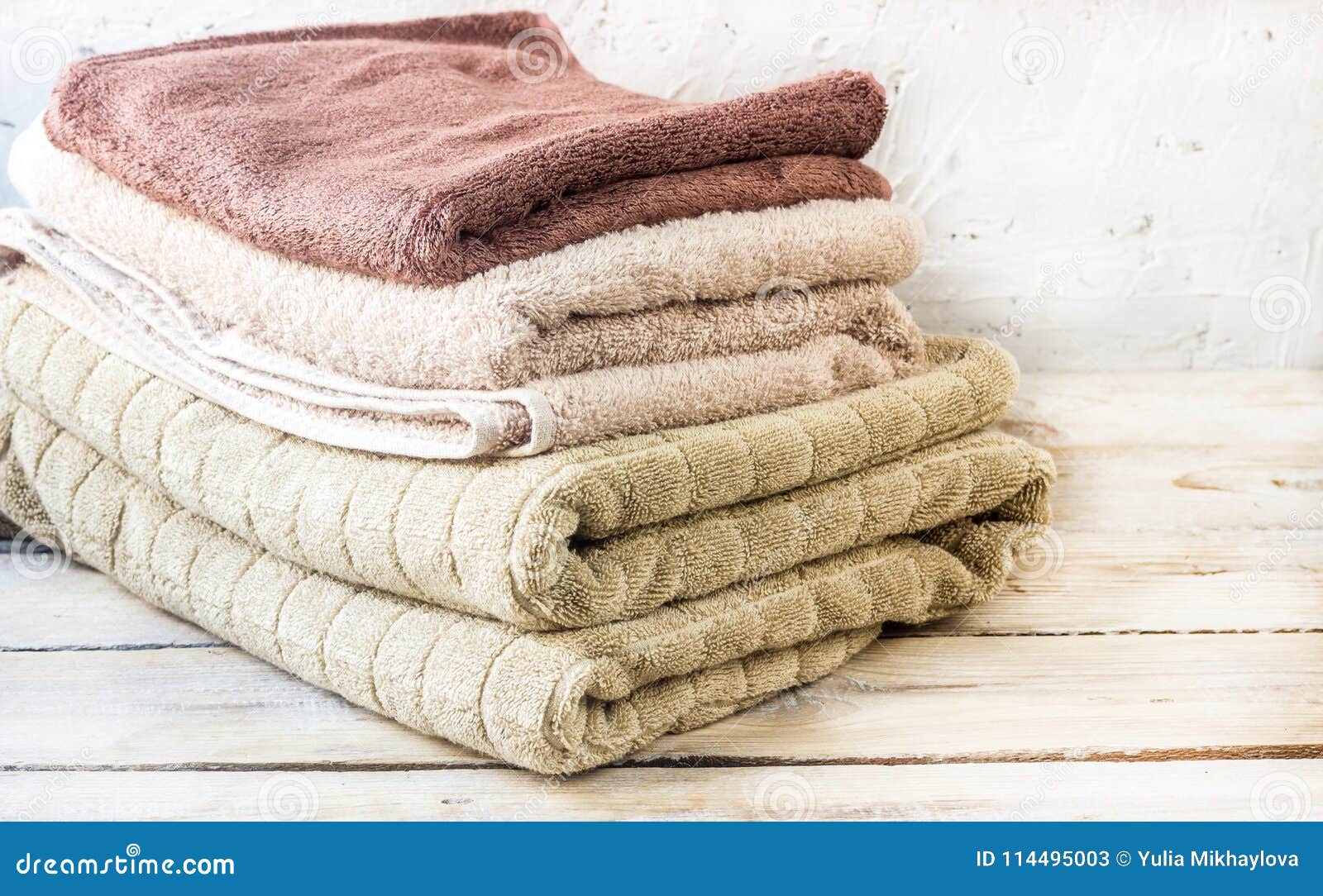 Stack of bath towels stock image. Image of cotton, textile - 114495003